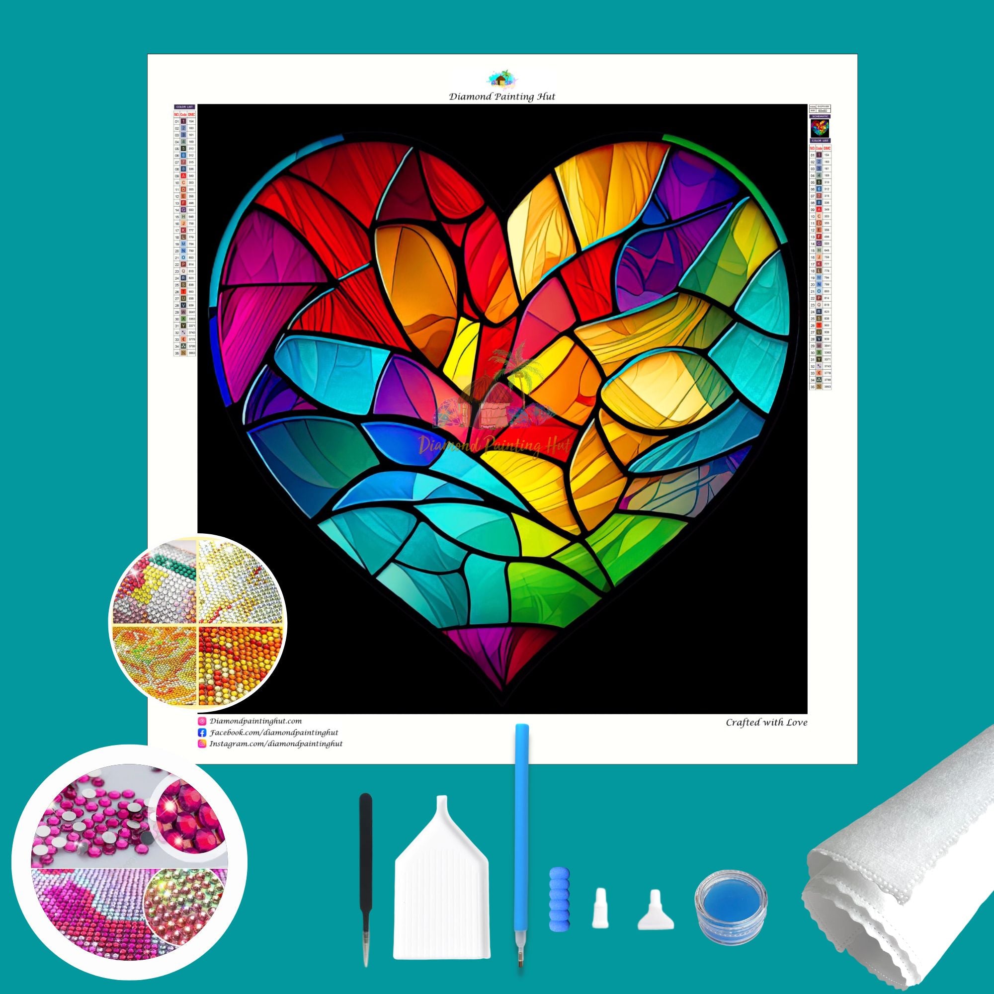 Heart Crystal Diamond Painting - Diamond Painting Hut