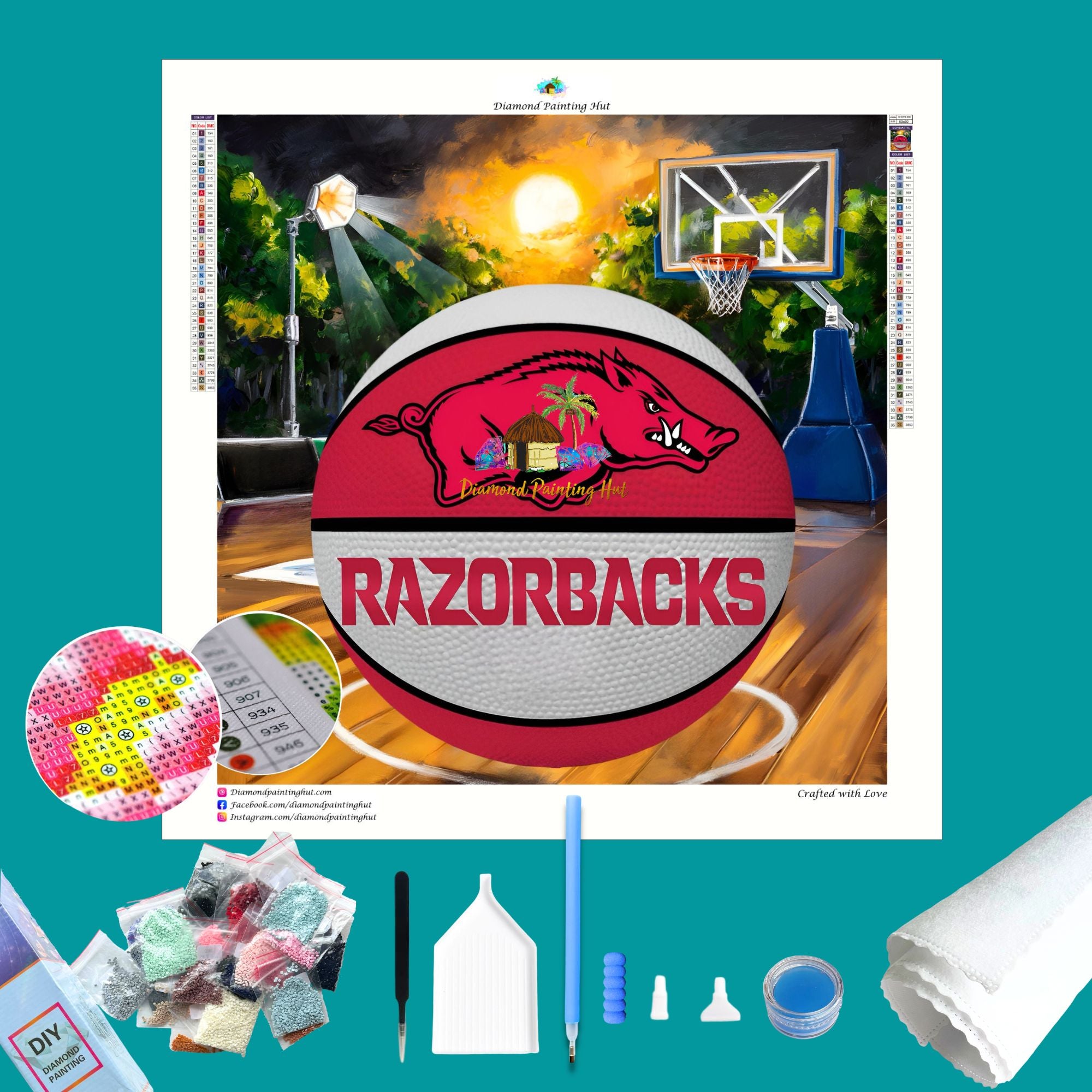 Arkansas Basketball Diamond Painting - Diamond Painting Hut