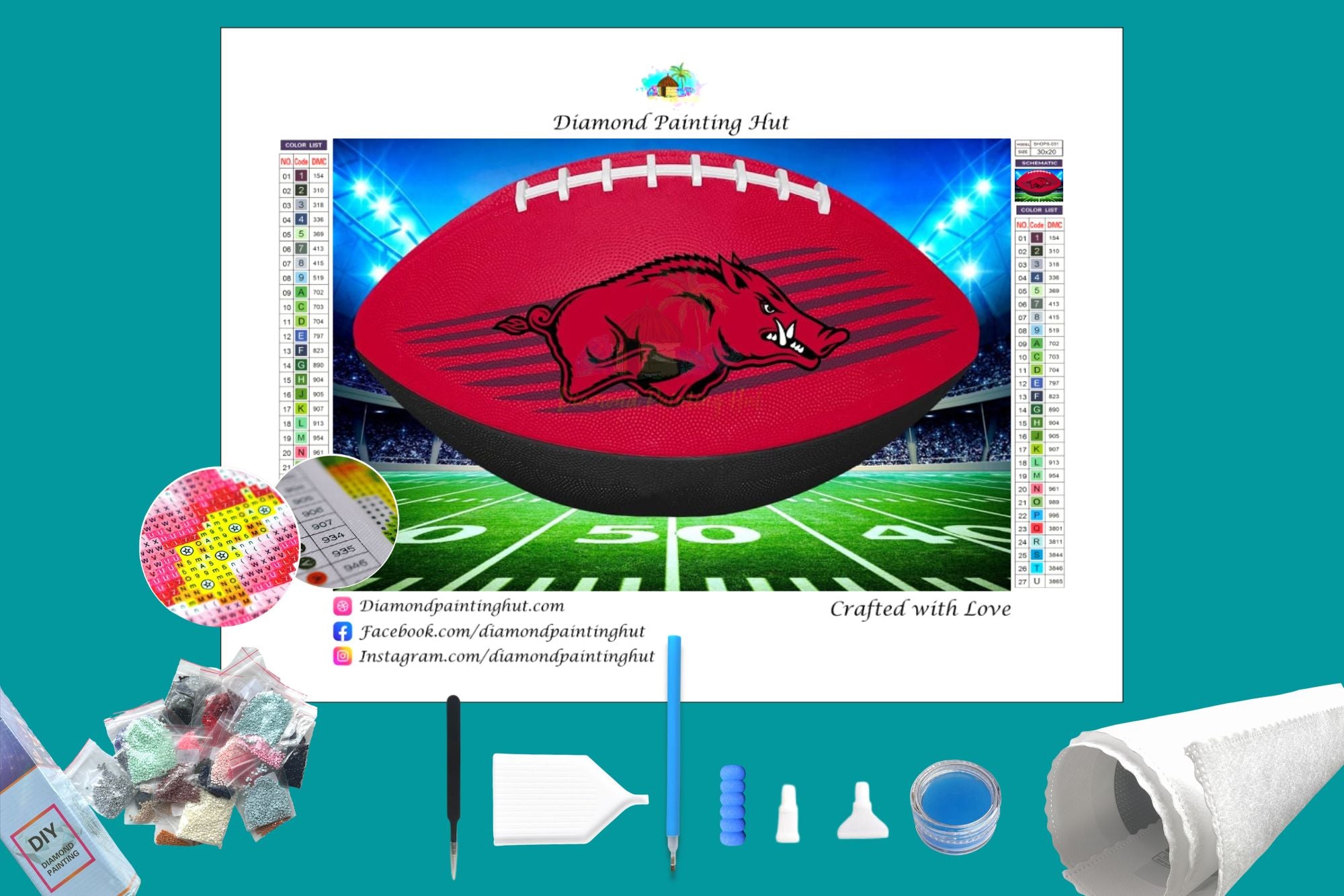 Arkansas Razorbacks Diamond Painting - Diamond Painting Hut