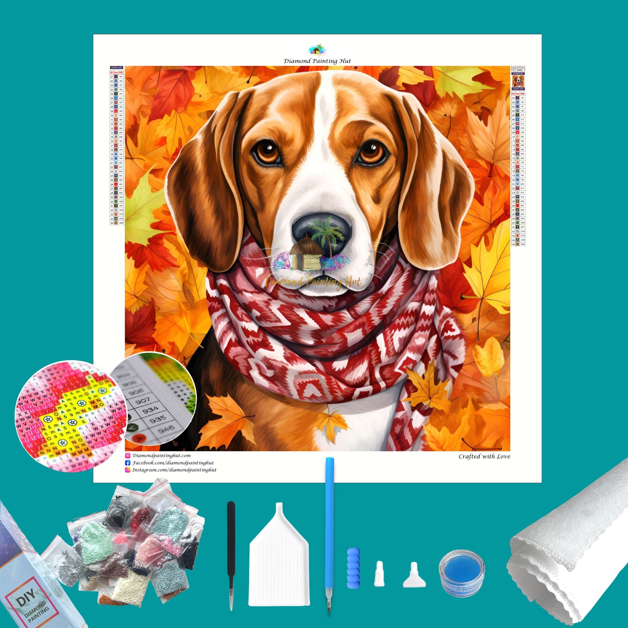 Beagle in Fall Diamond Painting - Diamond Painting Hut