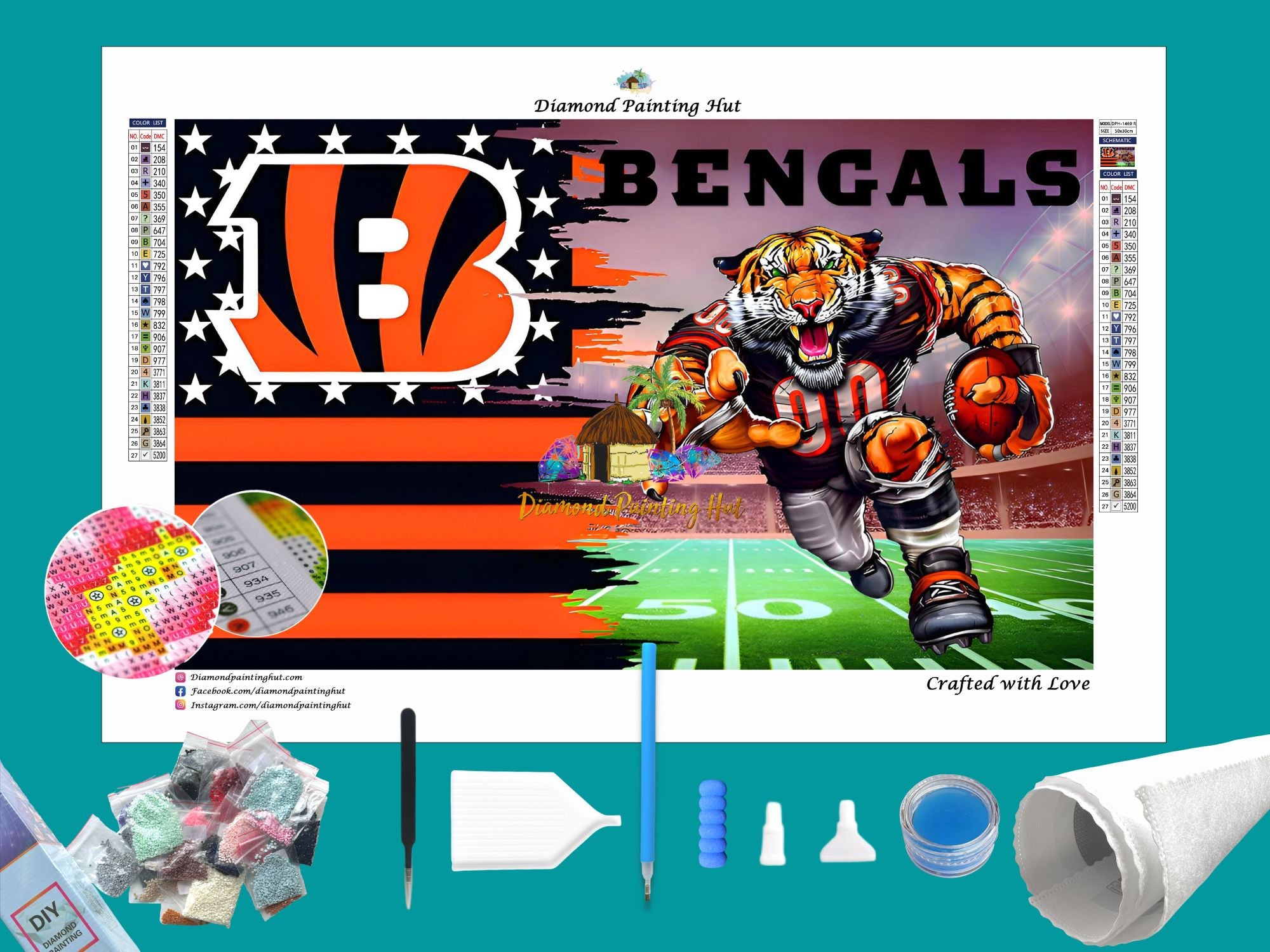 Bengals NFL Flag Diamond Painting - Diamond Painting Hut