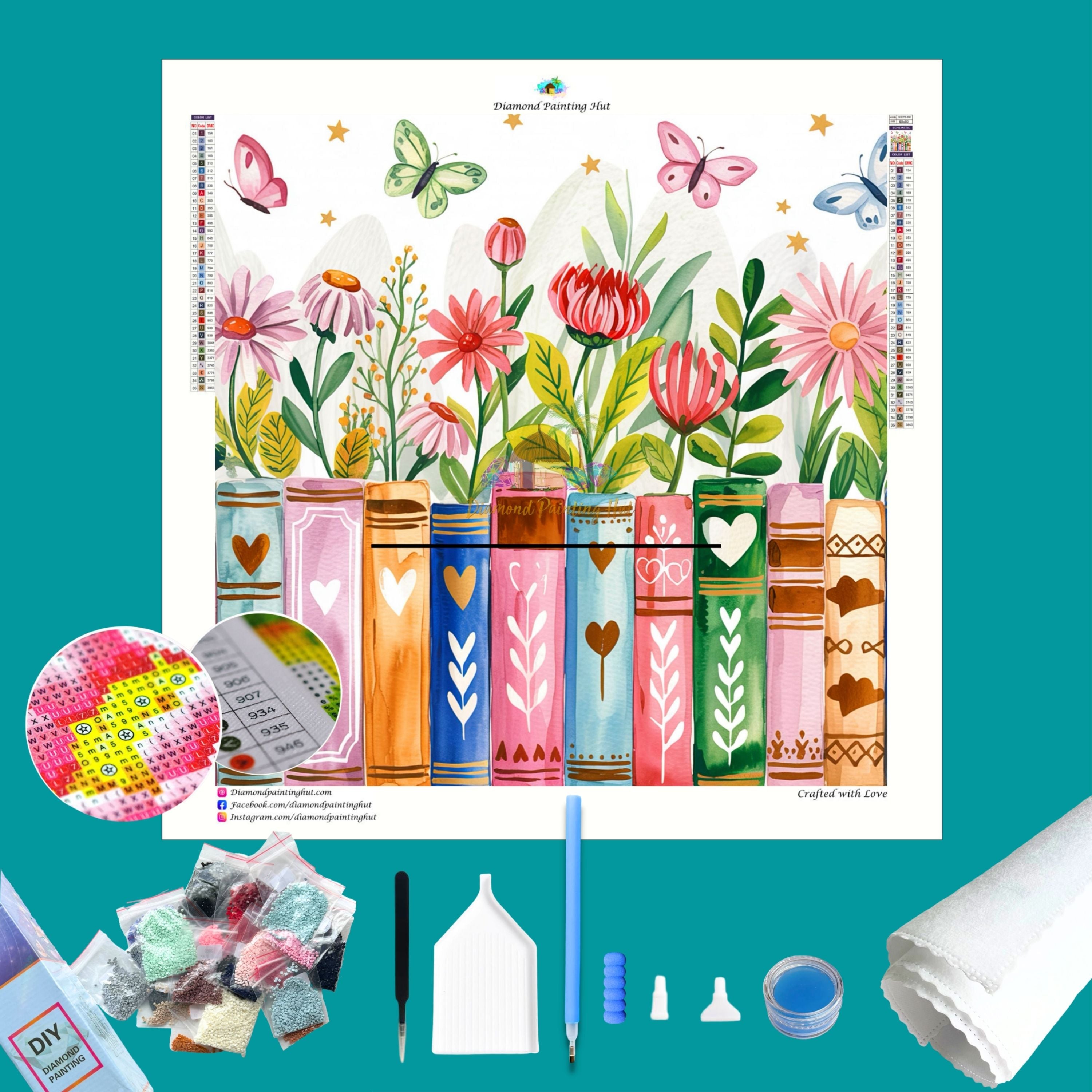 Books of Flowers Diamond Painting - Diamond Painting Hut