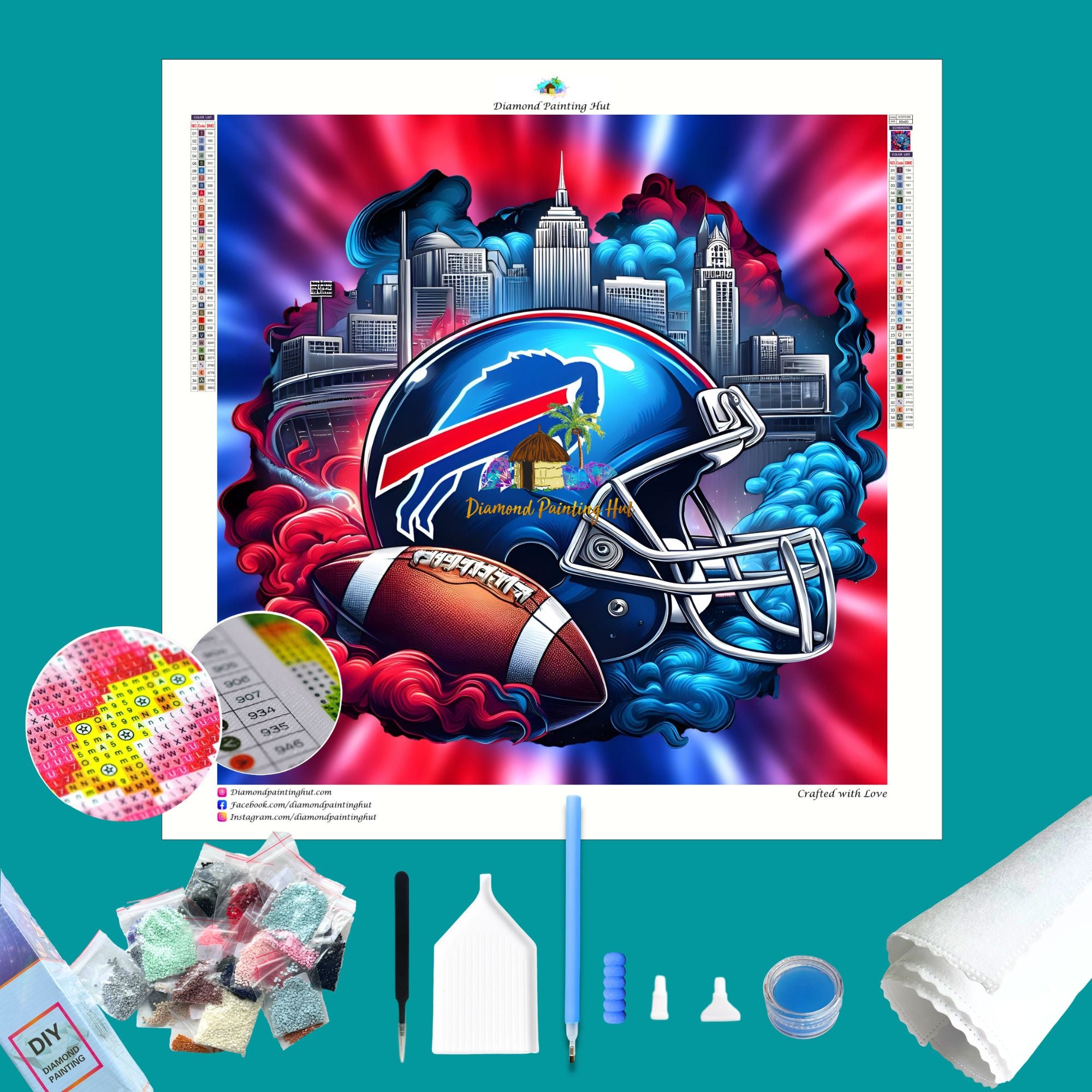 Buffalo Bills NFL Helmet Diamond Painting - Diamond Painting Hut