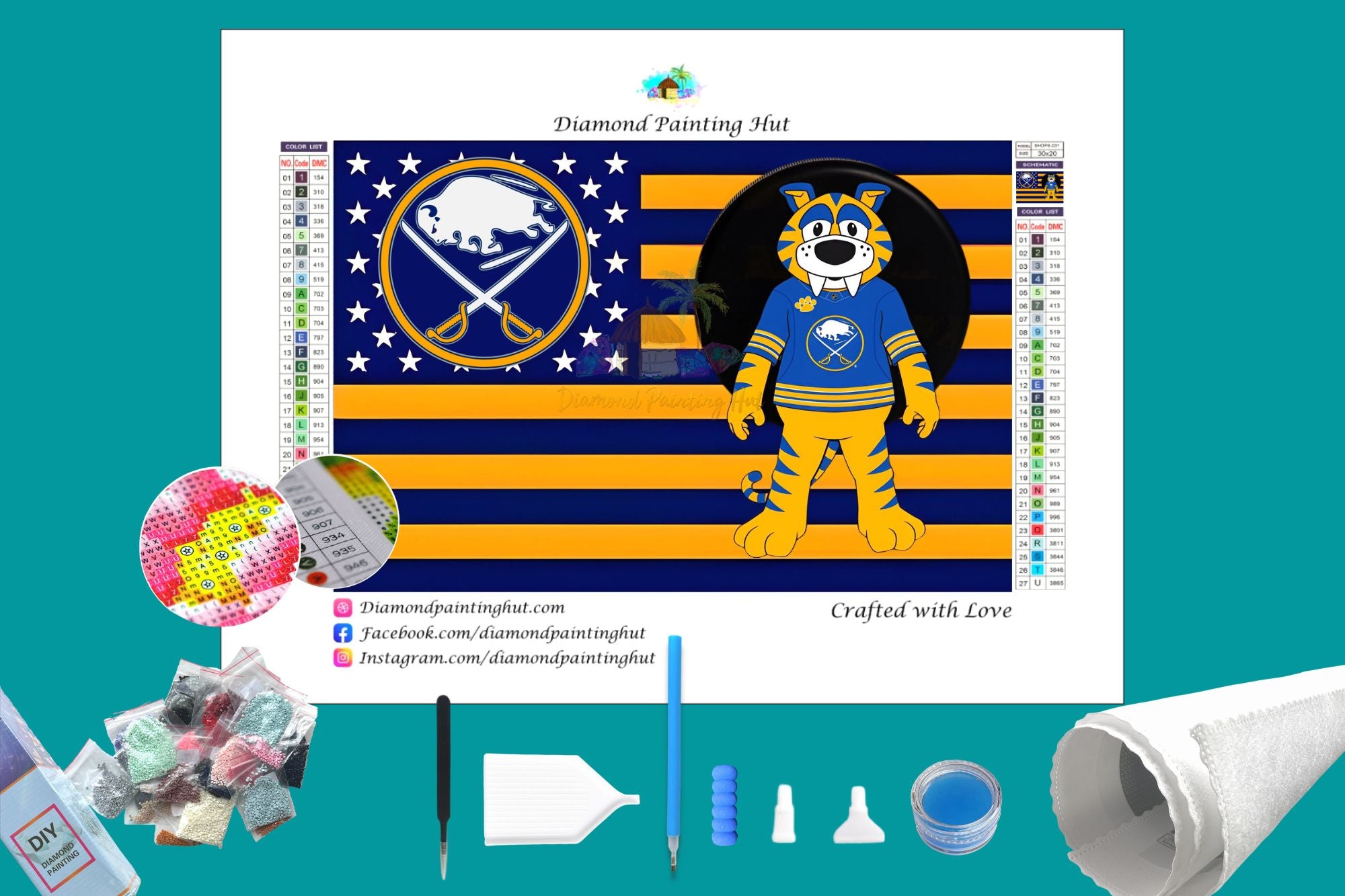 Buffalo NHL Mascot Flag Diamond Painting - Diamond Painting Hut