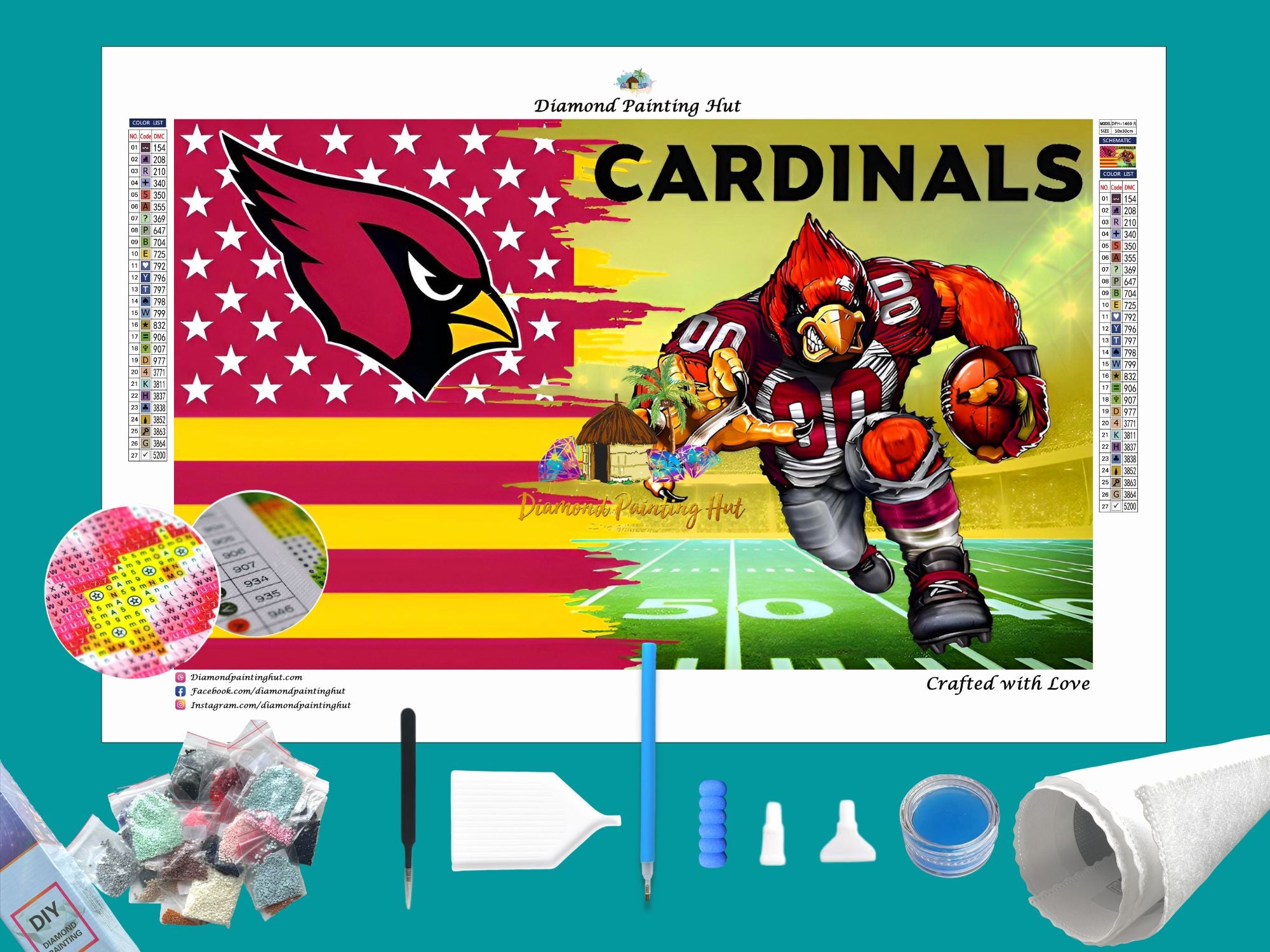 Cardinals NFL Flag Diamond Painting - Diamond Painting Hut