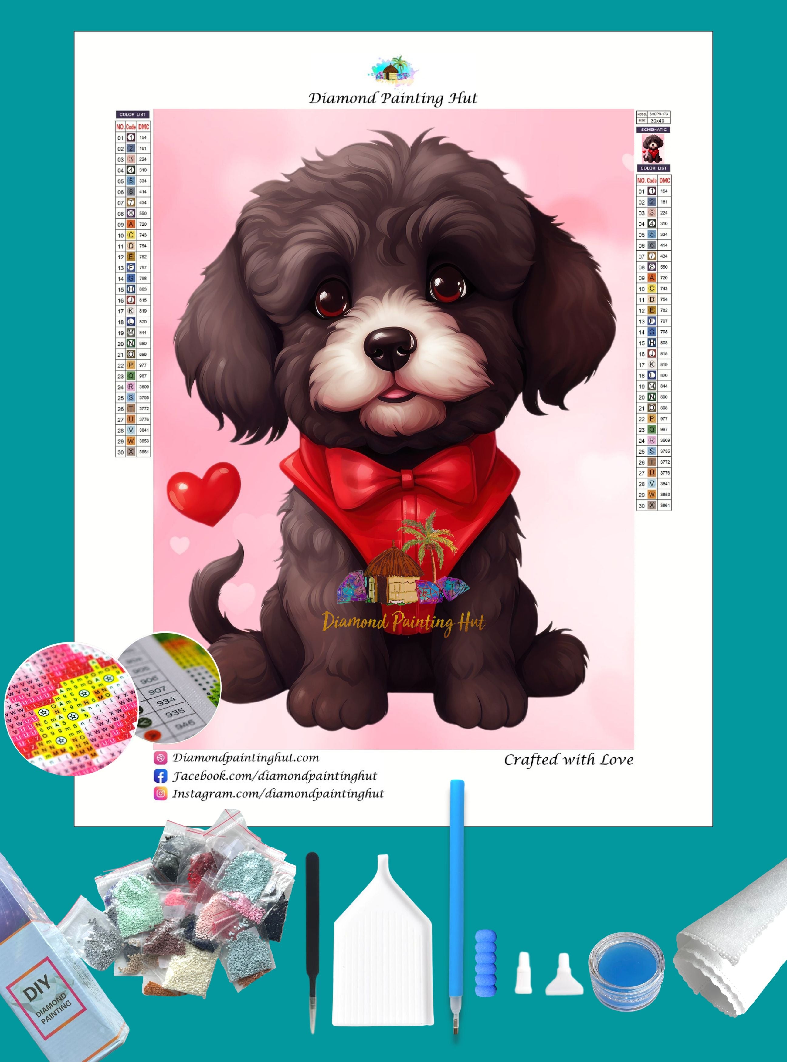 Cavoodle Valentine's Diamond Painting - Diamond Painting Hut