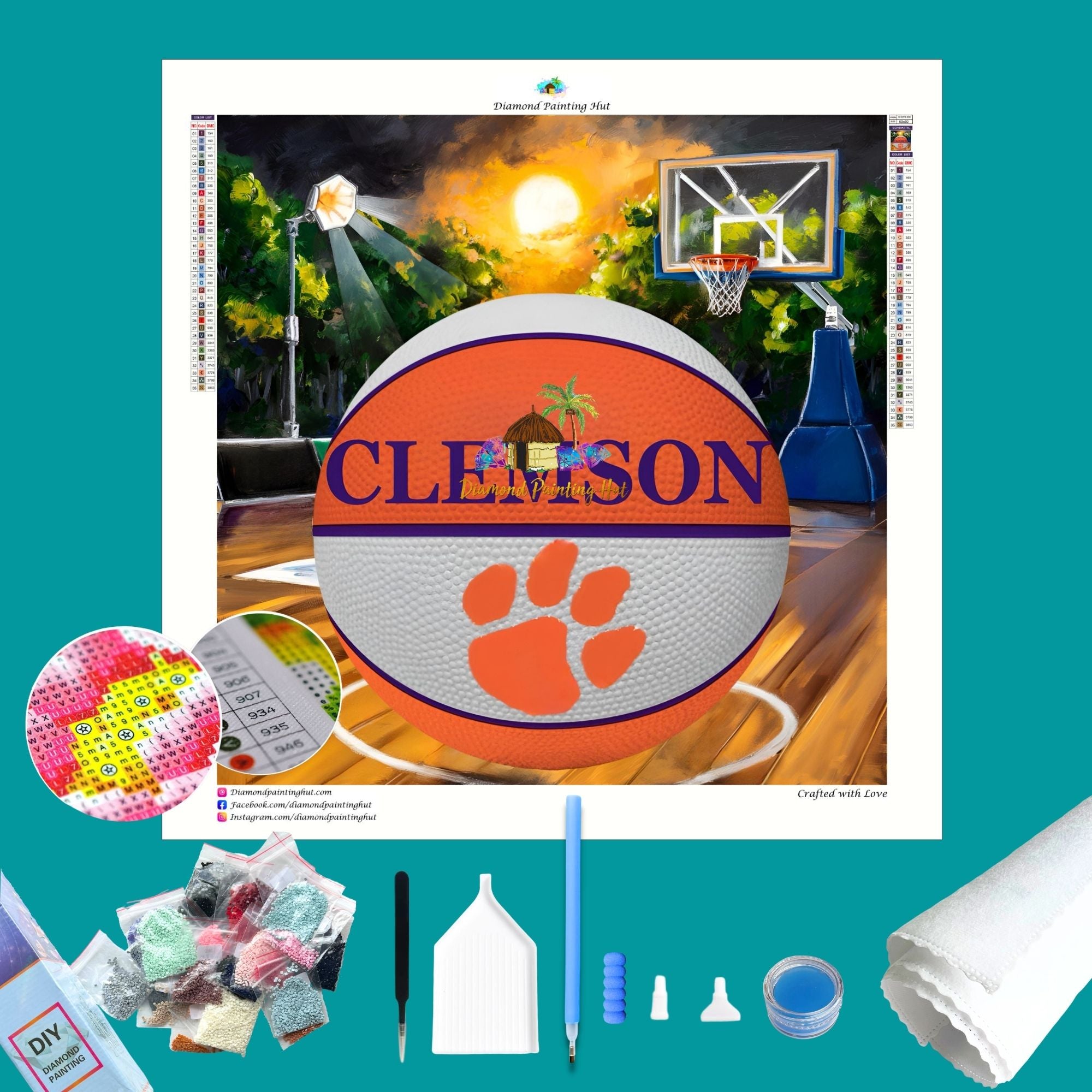 Clemson Basketball Diamond Painting - Diamond Painting Hut