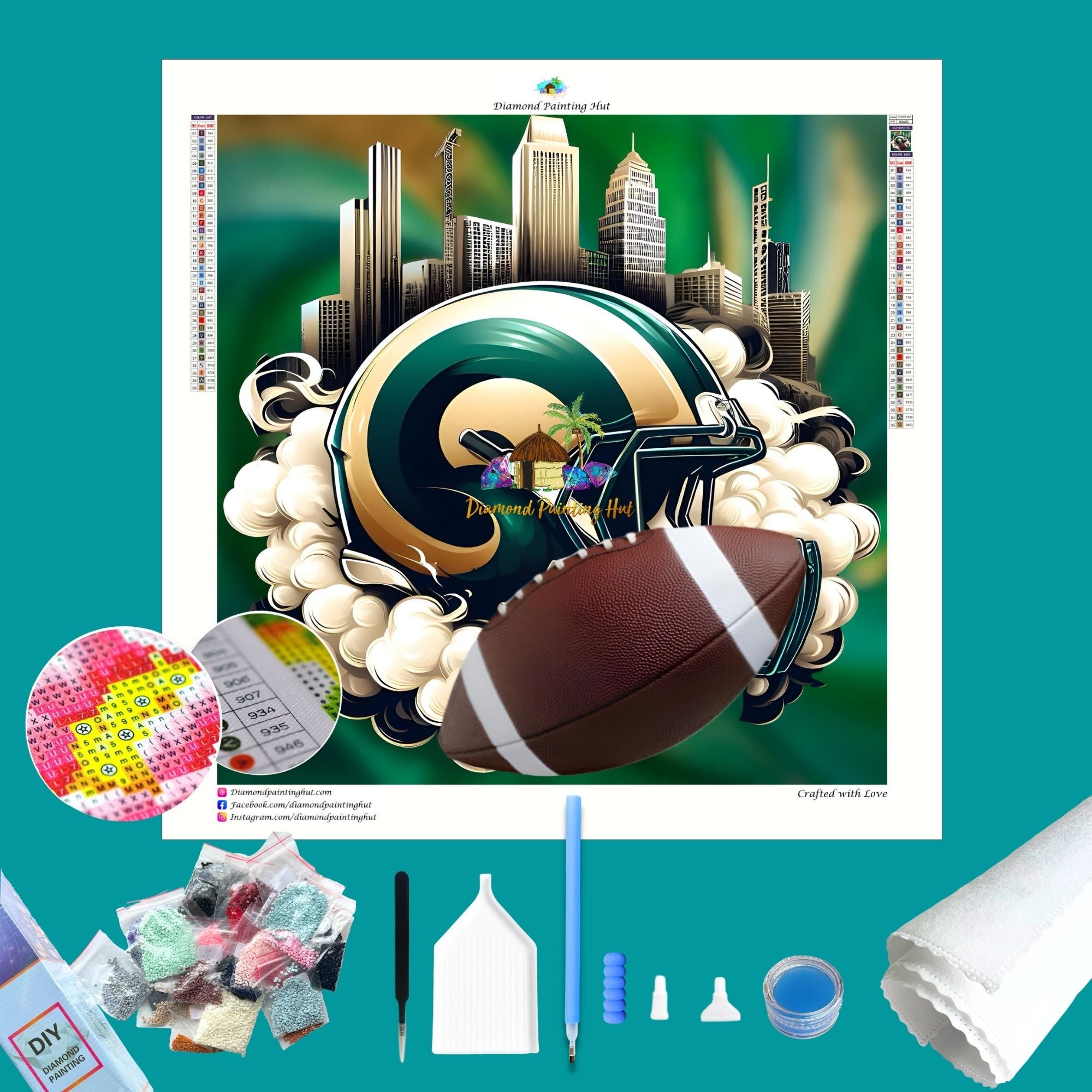Colorado State Football Helmet Diamond Painting - Diamond Painting Hut