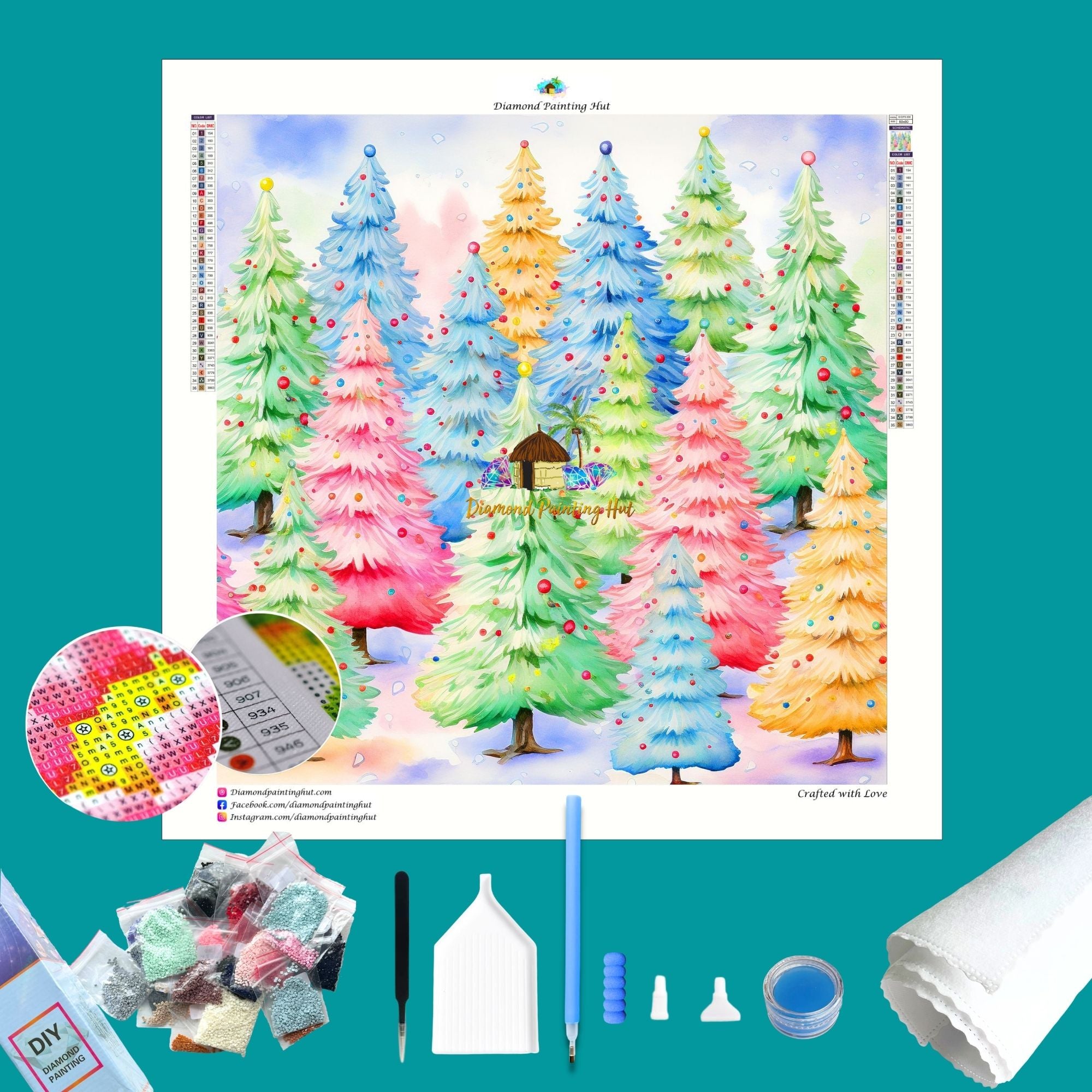 Colored Trees Diamond Painting - Diamond Painting Hut
