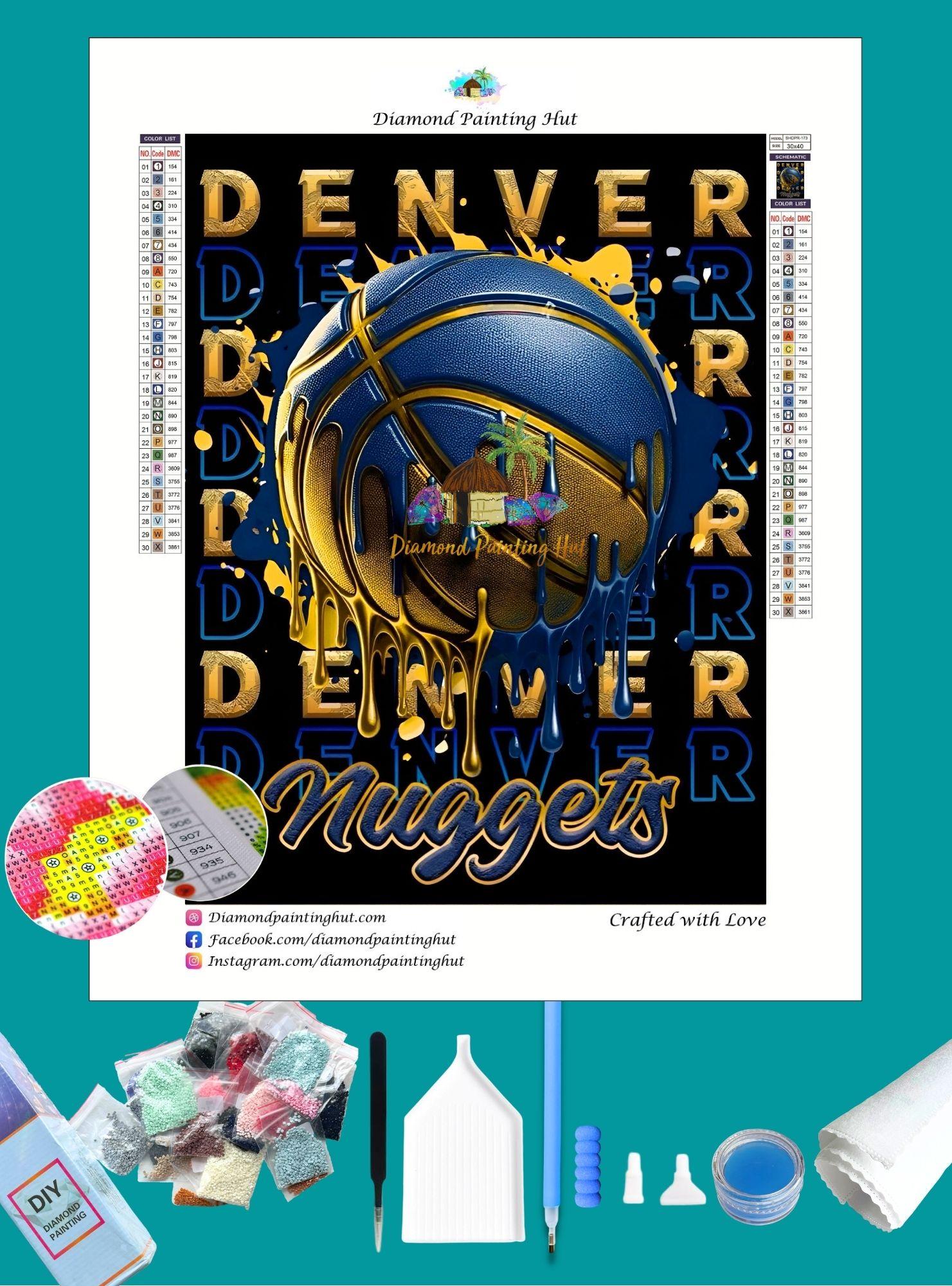 Denver NBA Dripping Ball Diamond Painting - Diamond Painting Hut