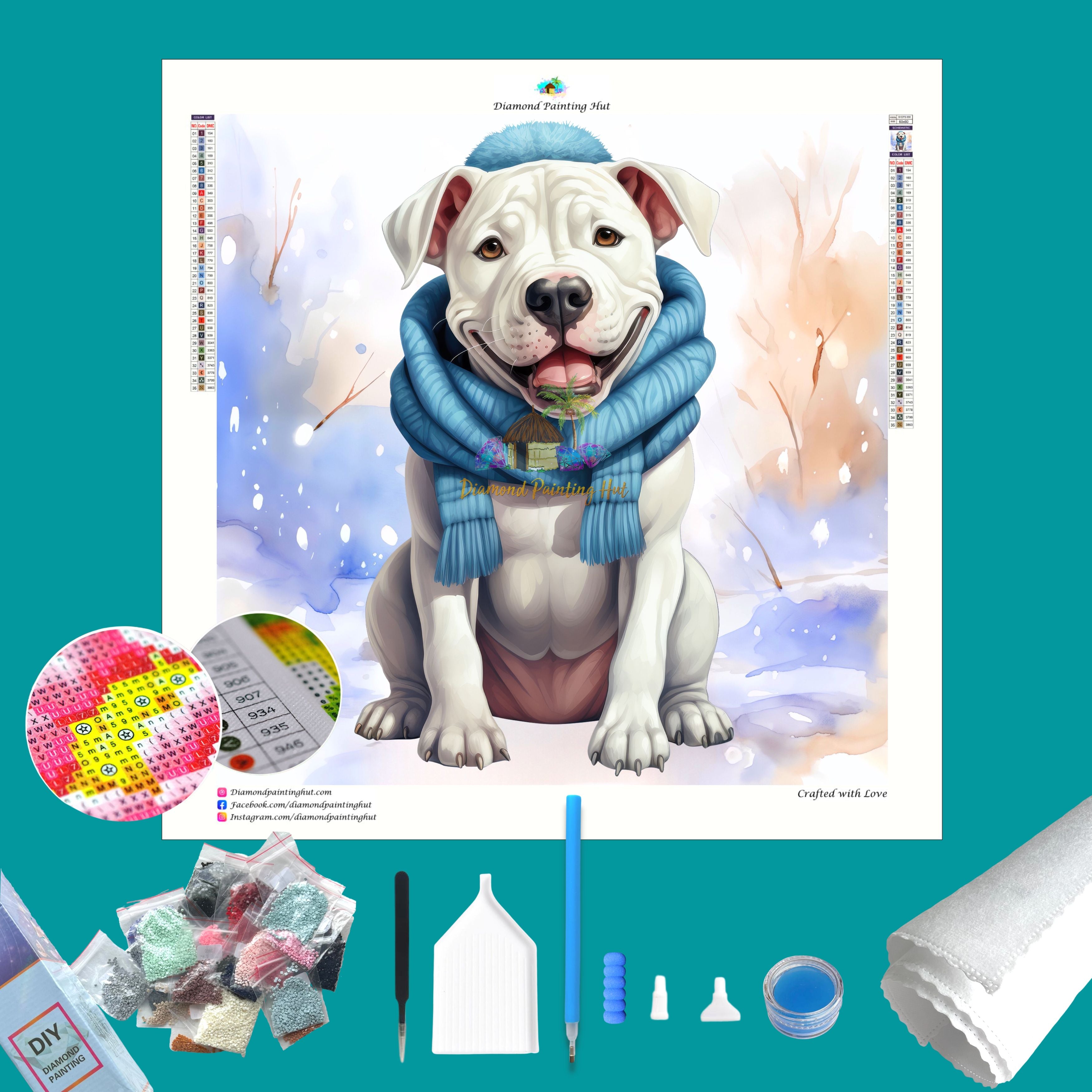 Dogo Argentino Winter Diamond Painting - Diamond Painting Hut