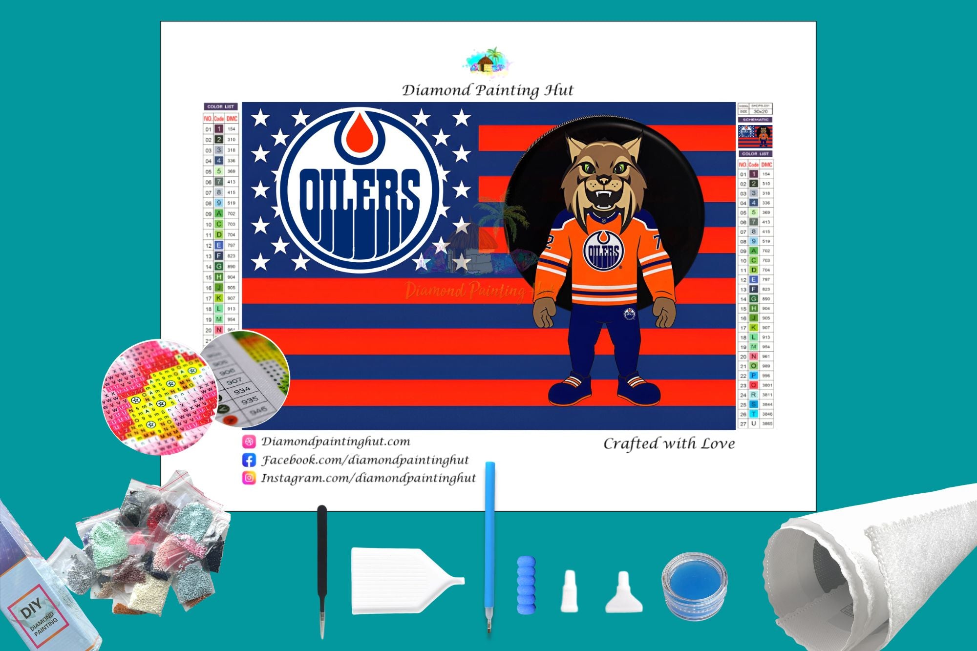 Edmonton NHL Mascot Flag Diamond Painting - Diamond Painting Hut