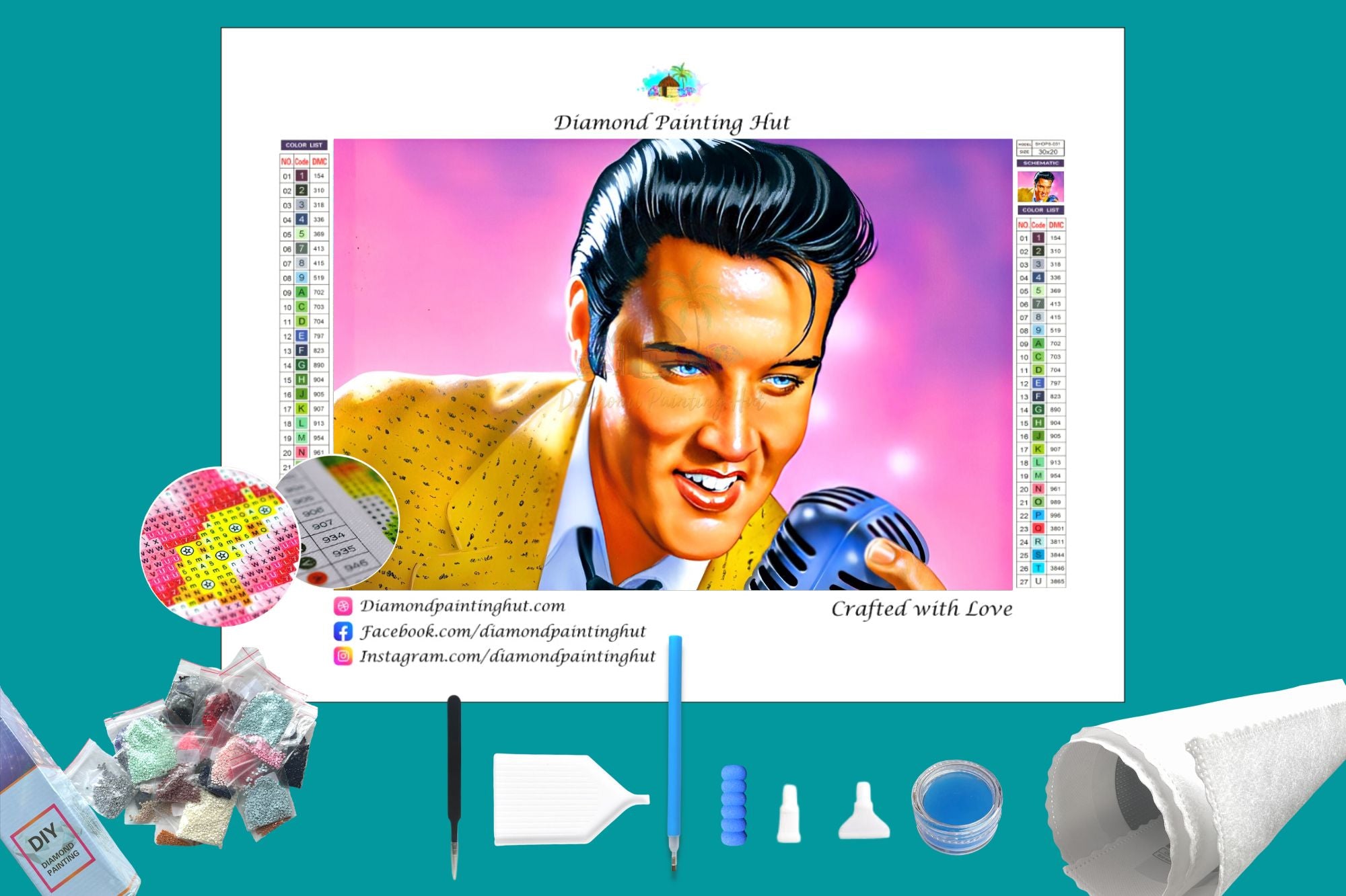Elvis with Mic Diamond Painting - Diamond Painting Hut
