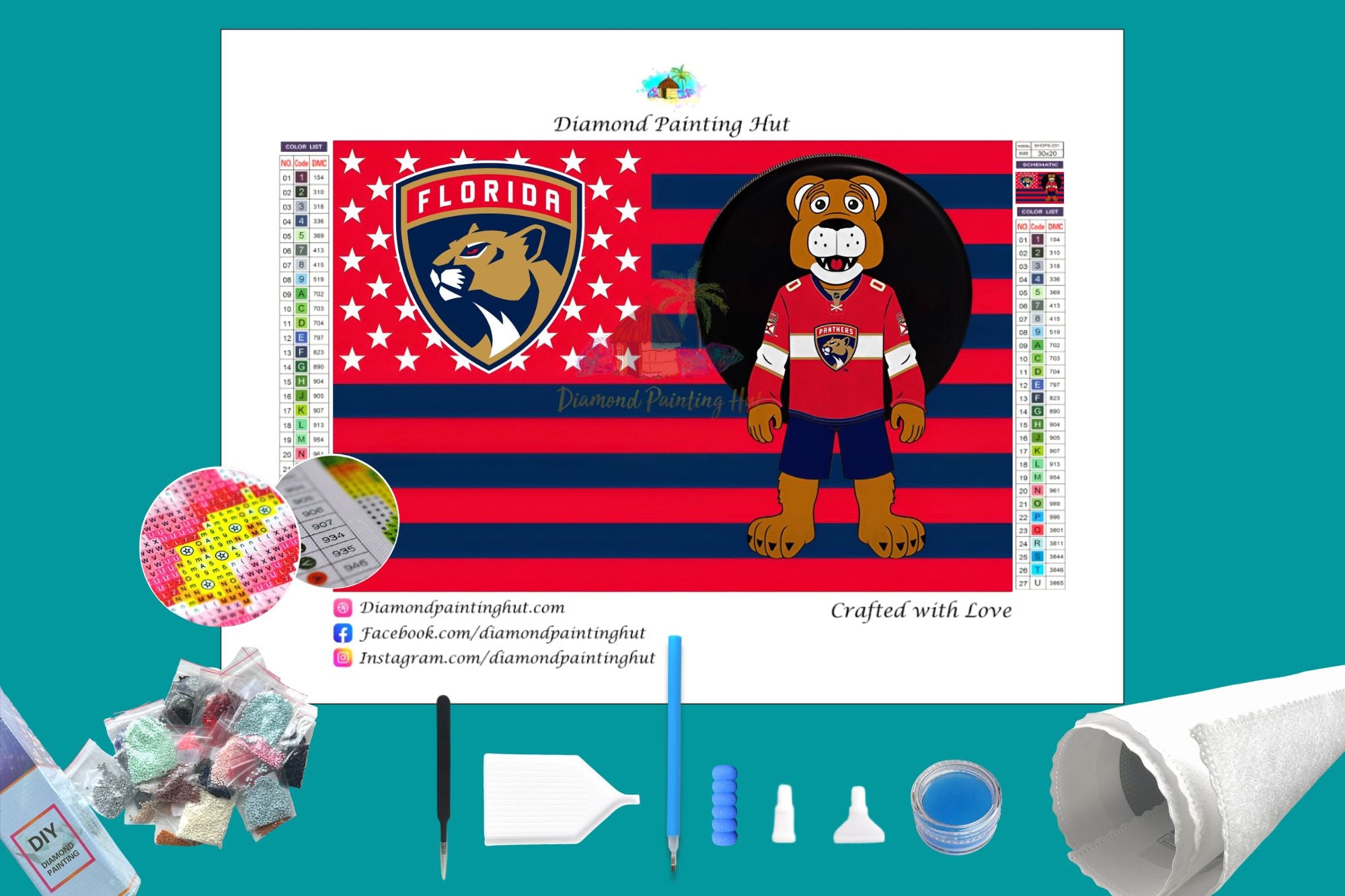Florida NHL Mascot Flag Diamond Painting - Diamond Painting Hut