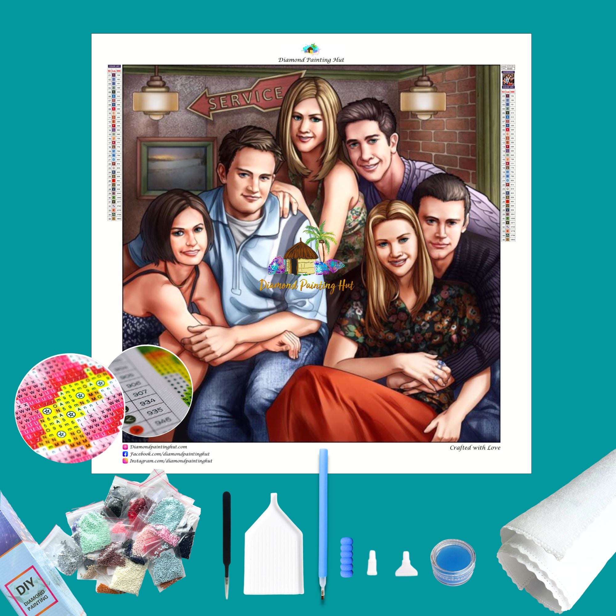 Friends Diamond Painting - 40x40cm / Round Drill - Diamond Painting Hut