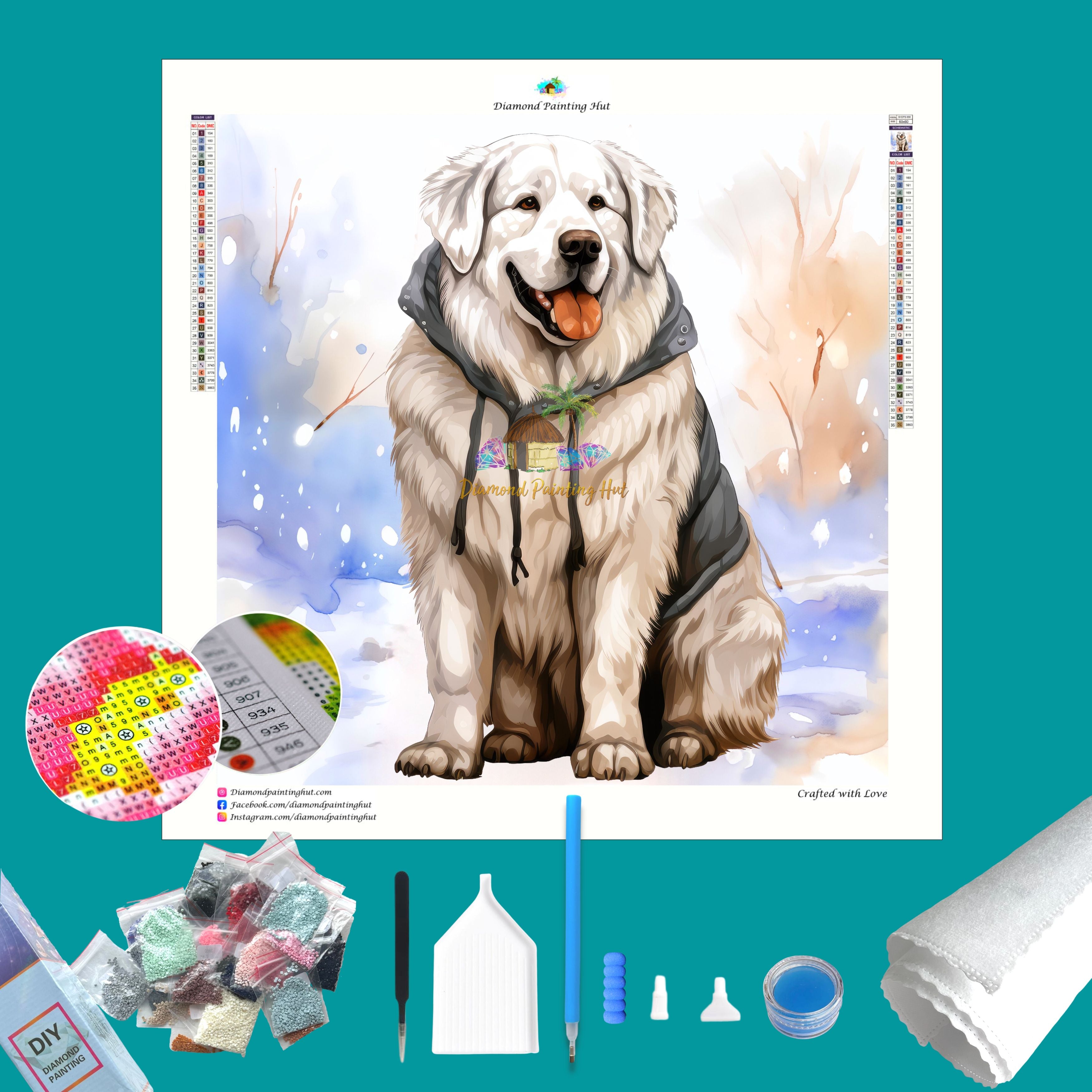 Great Pyrenees Winter Diamond Painting - Diamond Painting Hut