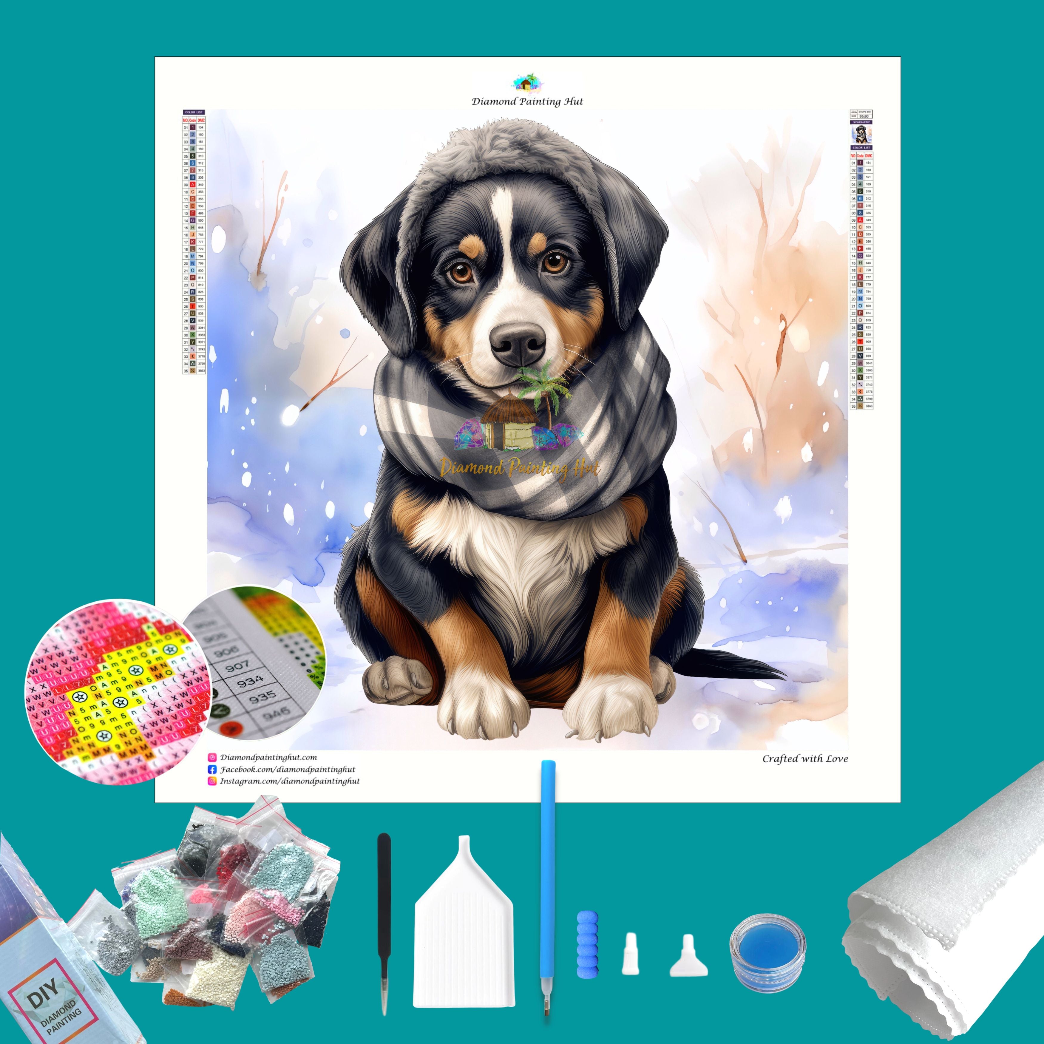 Greater Swiss Mountain Winter Diamond Painting - Diamond Painting Hut