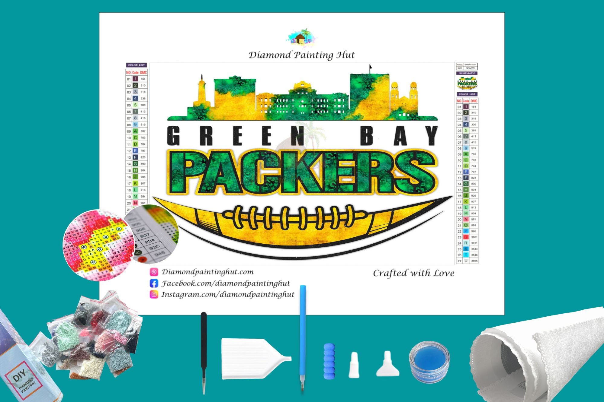 Green Bay Packers Diamond Painting - Diamond Painting Hut