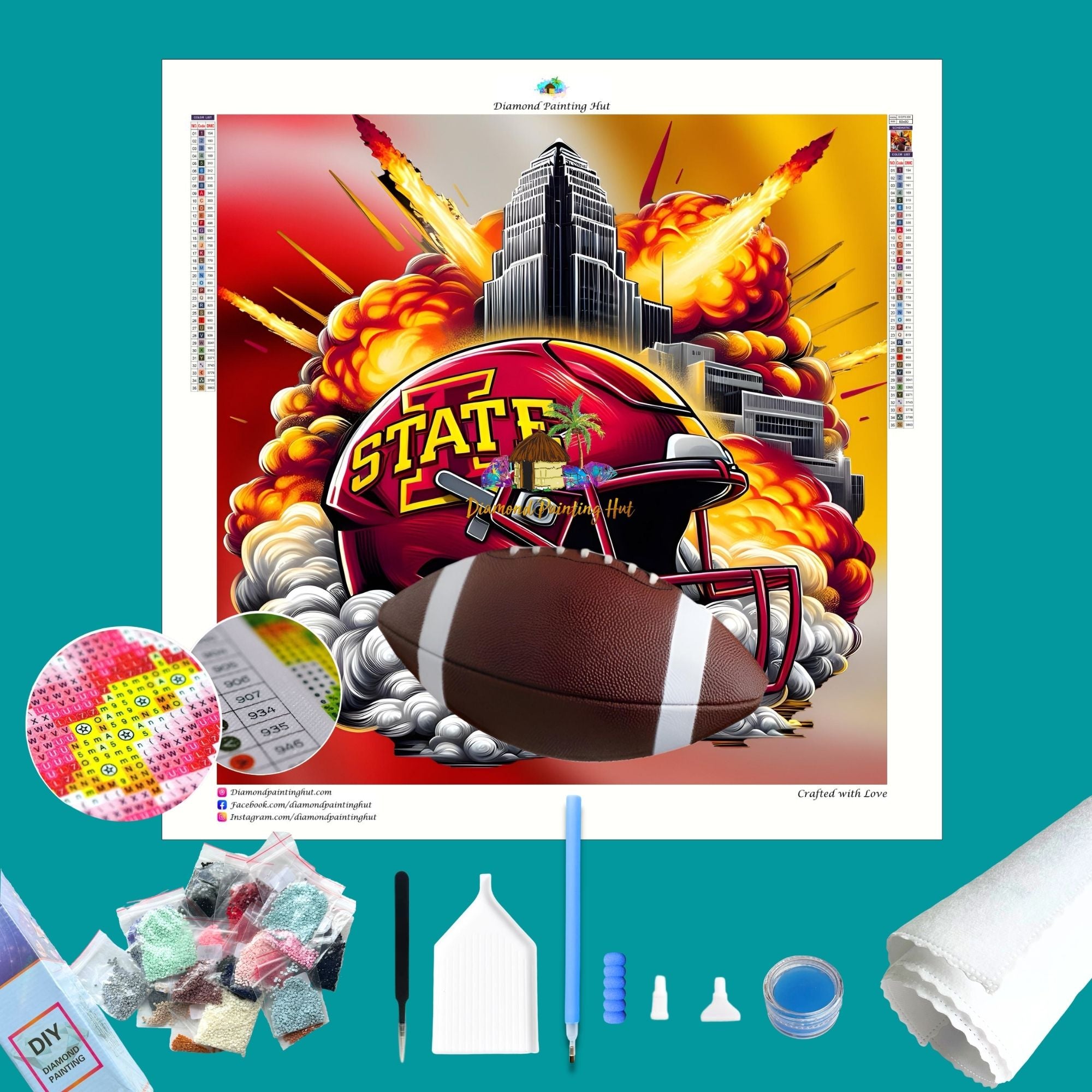 Iowa State Football Helmet Diamond Painting - Diamond Painting Hut