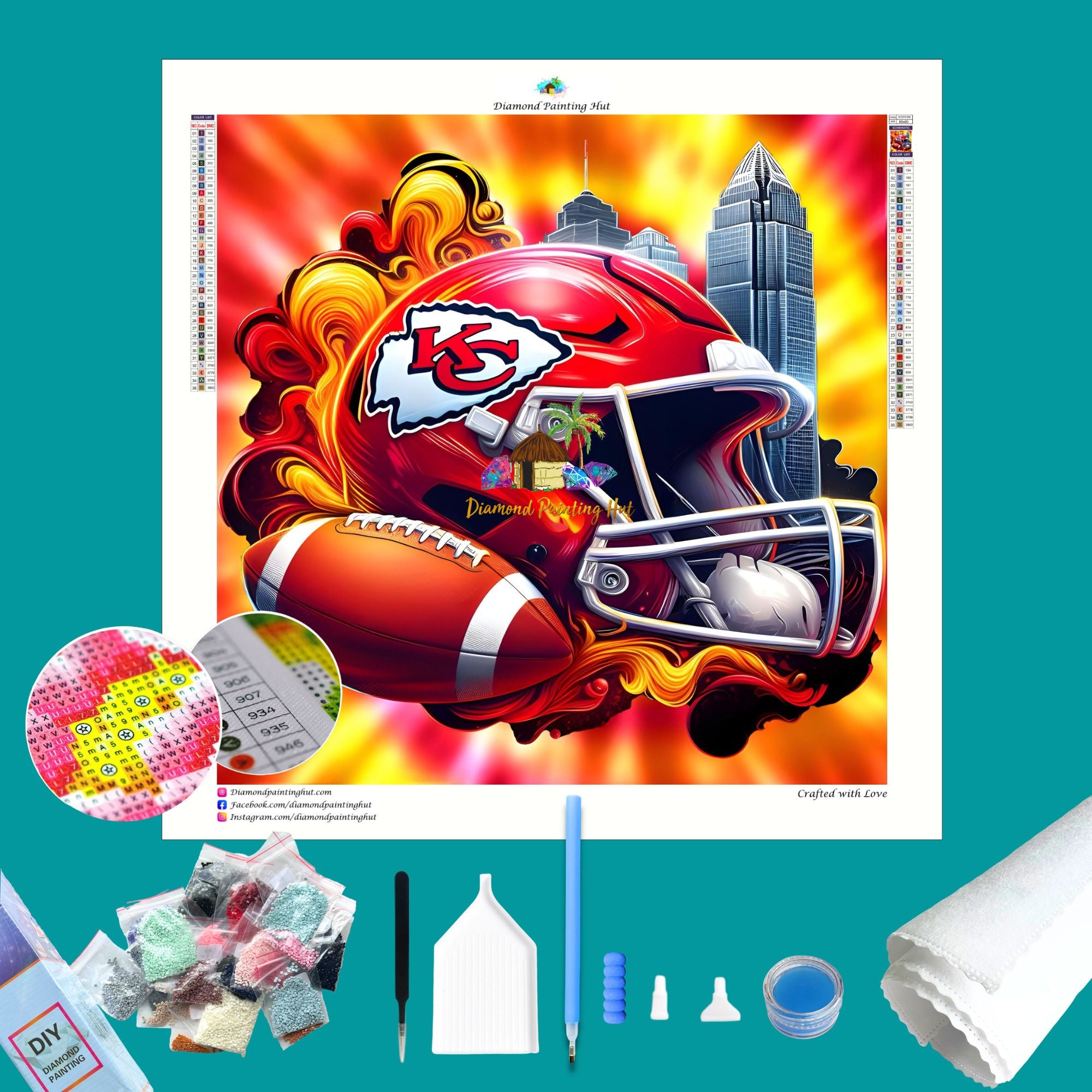Kansas City Chiefs NFL Helmet Diamond Painting - Diamond Painting Hut