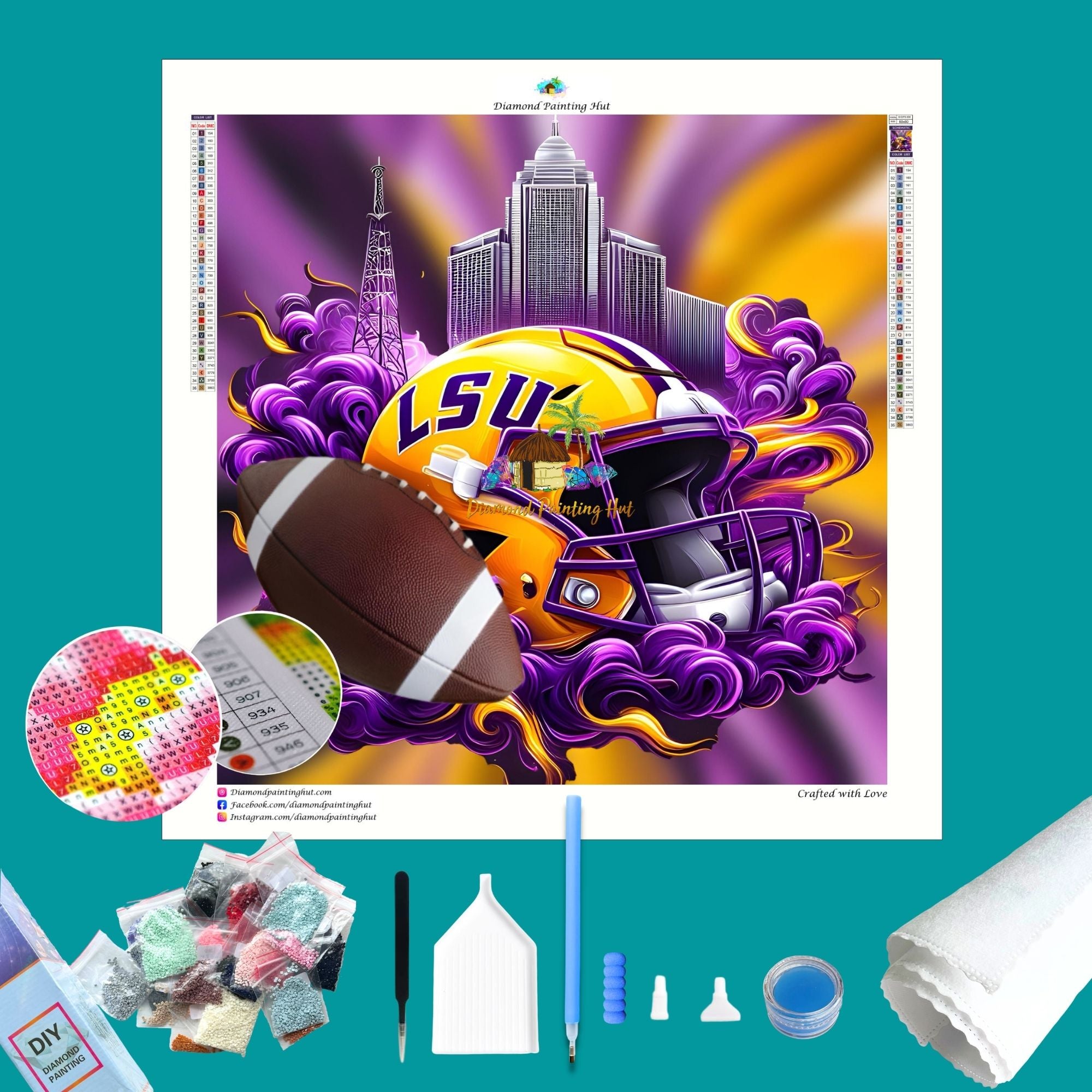 LSU Football Helmet Diamond Painting - Diamond Painting Hut
