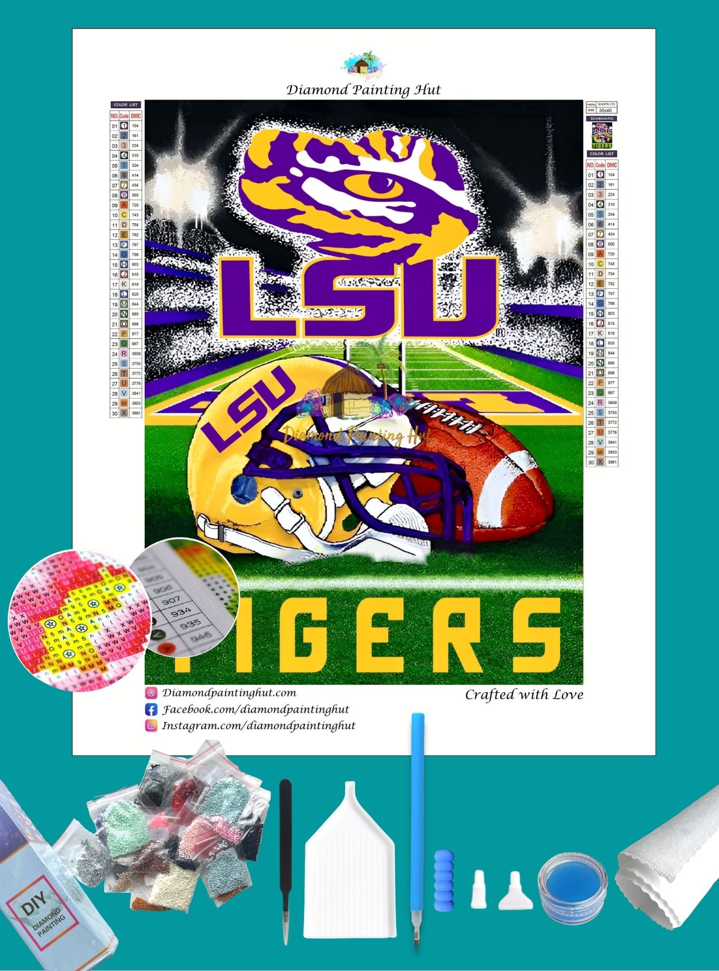 LSU NCAA Home Diamond Painting - Diamond Painting Hut