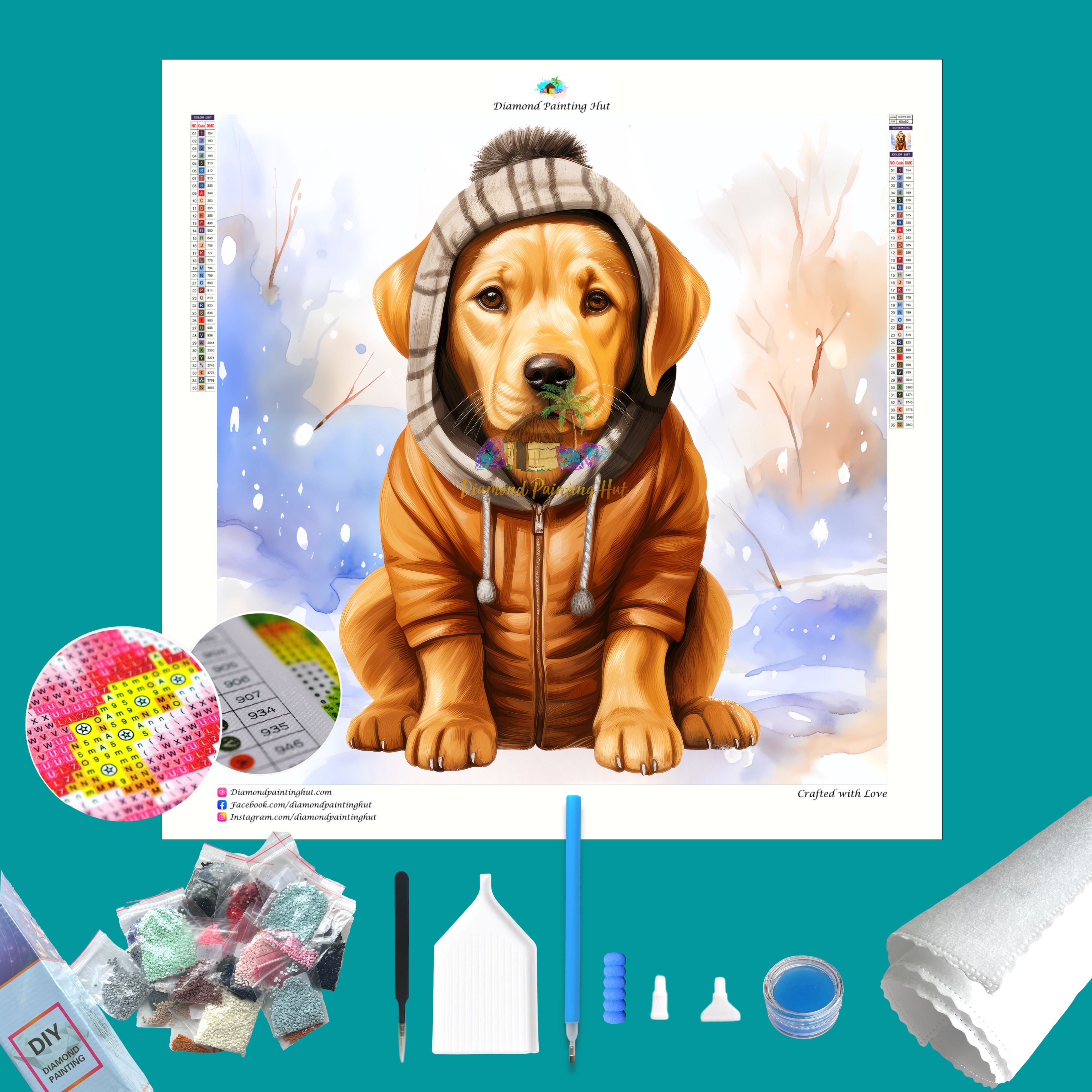 Labrador Retriever Winter Diamond Painting - Diamond Painting Hut