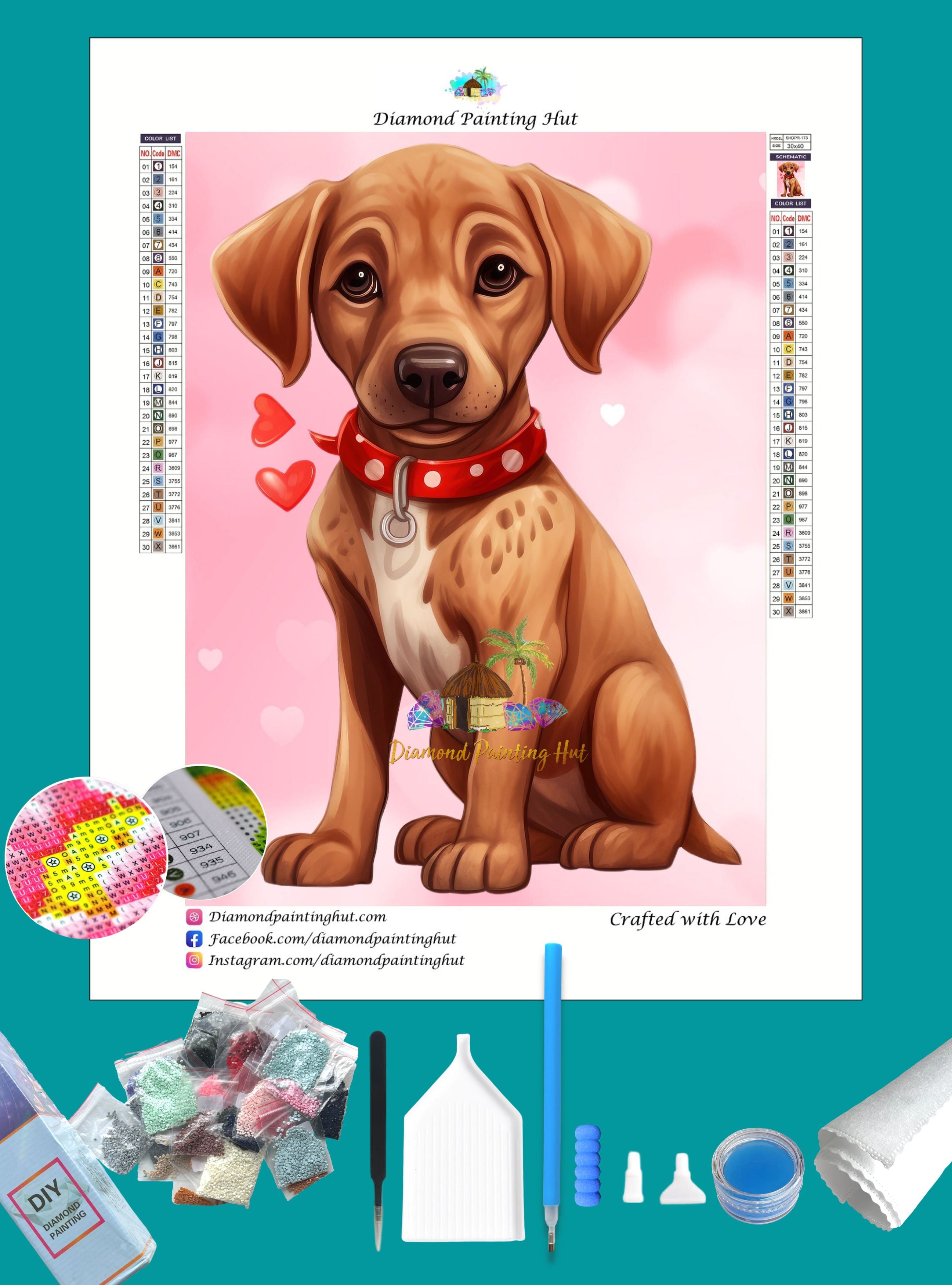 Labrador Valentine's Diamond Painting - Diamond Painting Hut