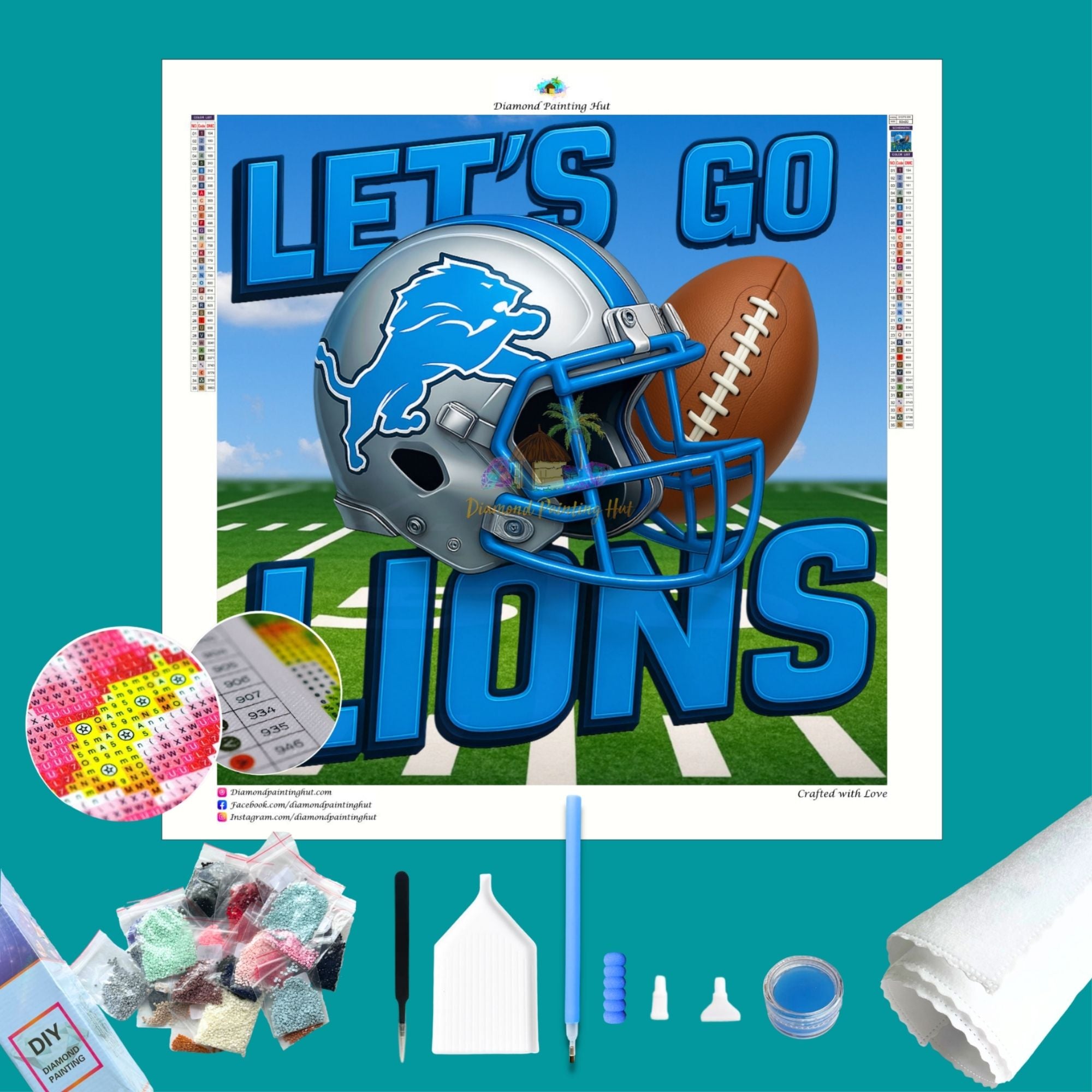 Lions NFL Let's Go Diamond Painting - Diamond Painting Hut