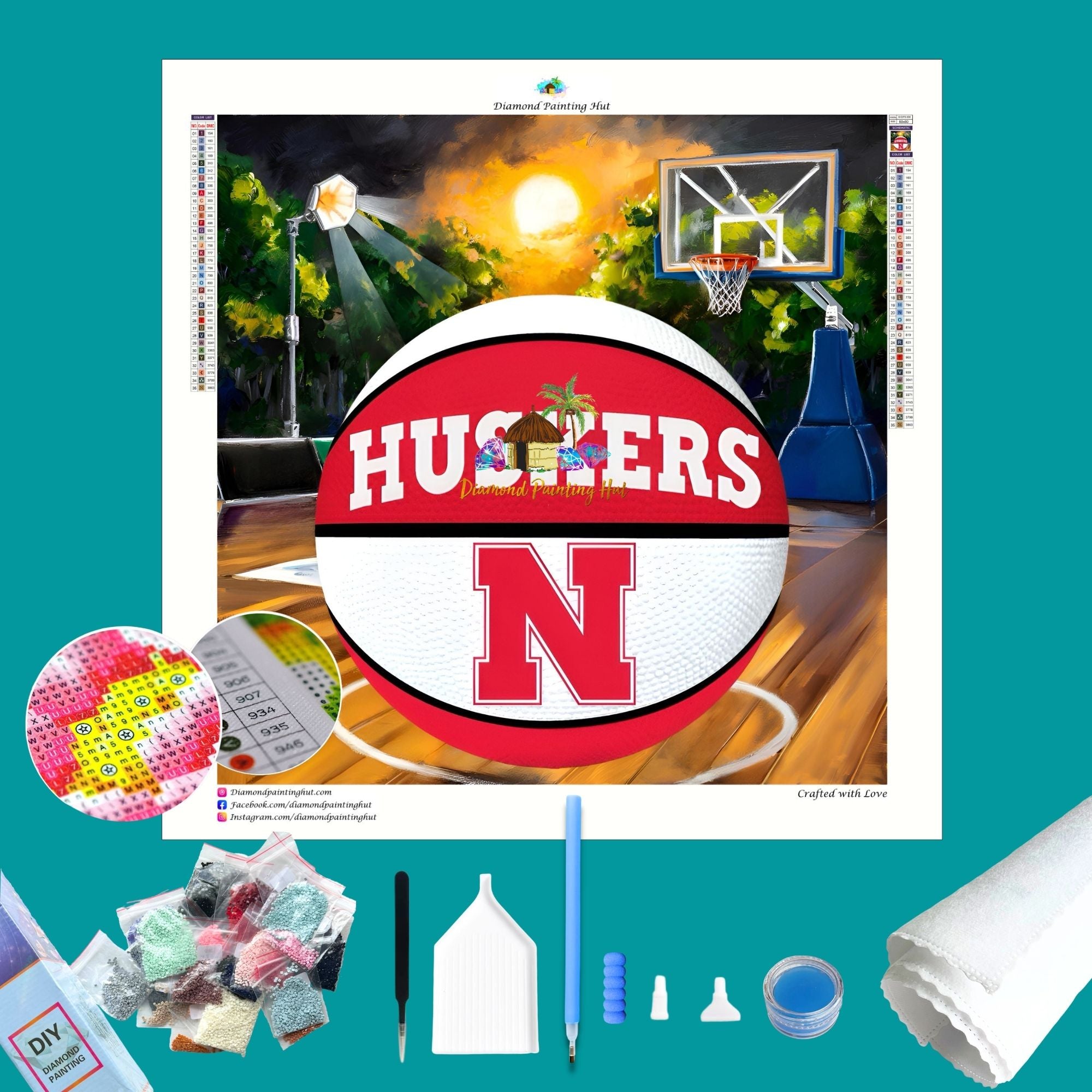 Nebraska Basketball Diamond Painting - Diamond Painting Hut