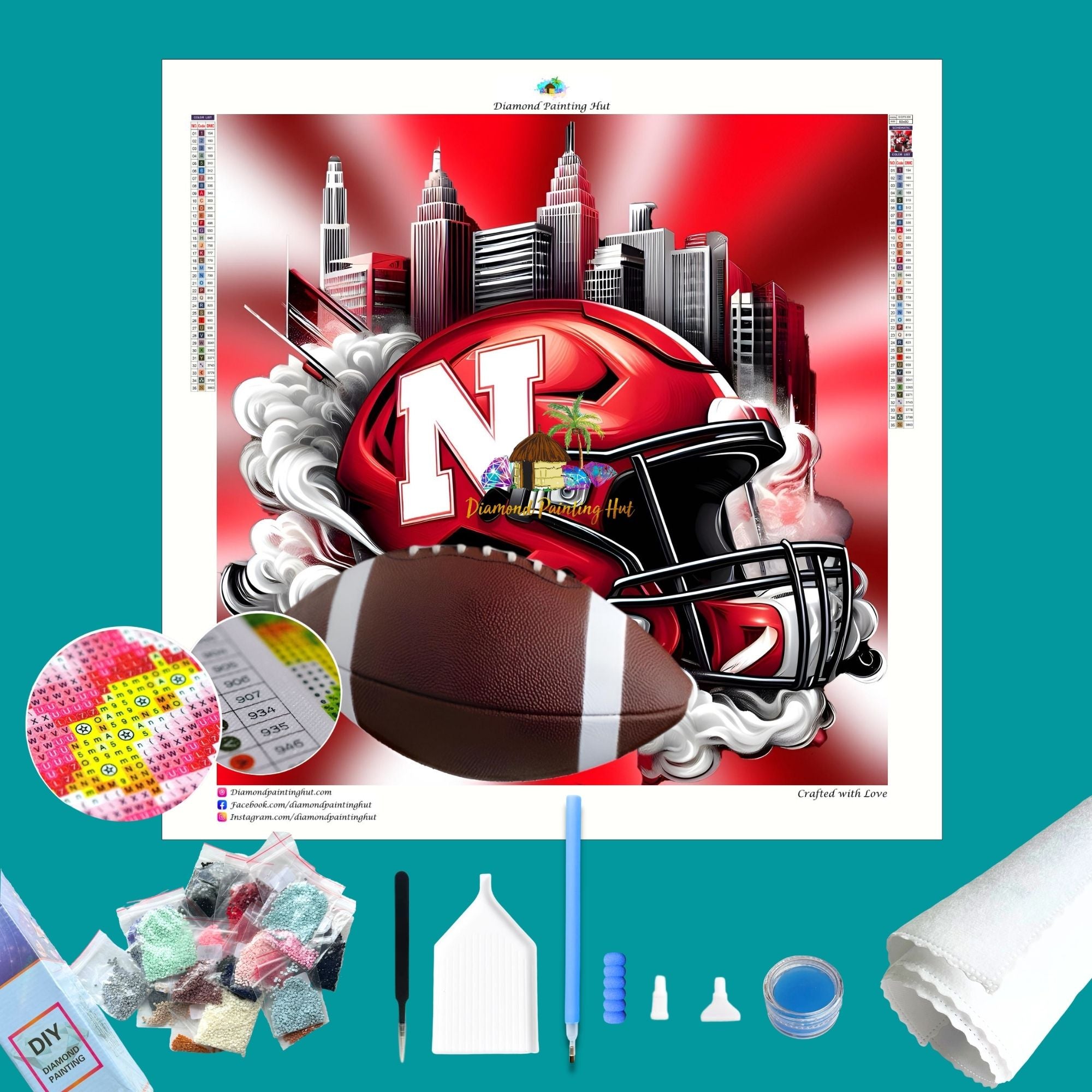 Nebraska Football Helmet Diamond Painting - Diamond Painting Hut