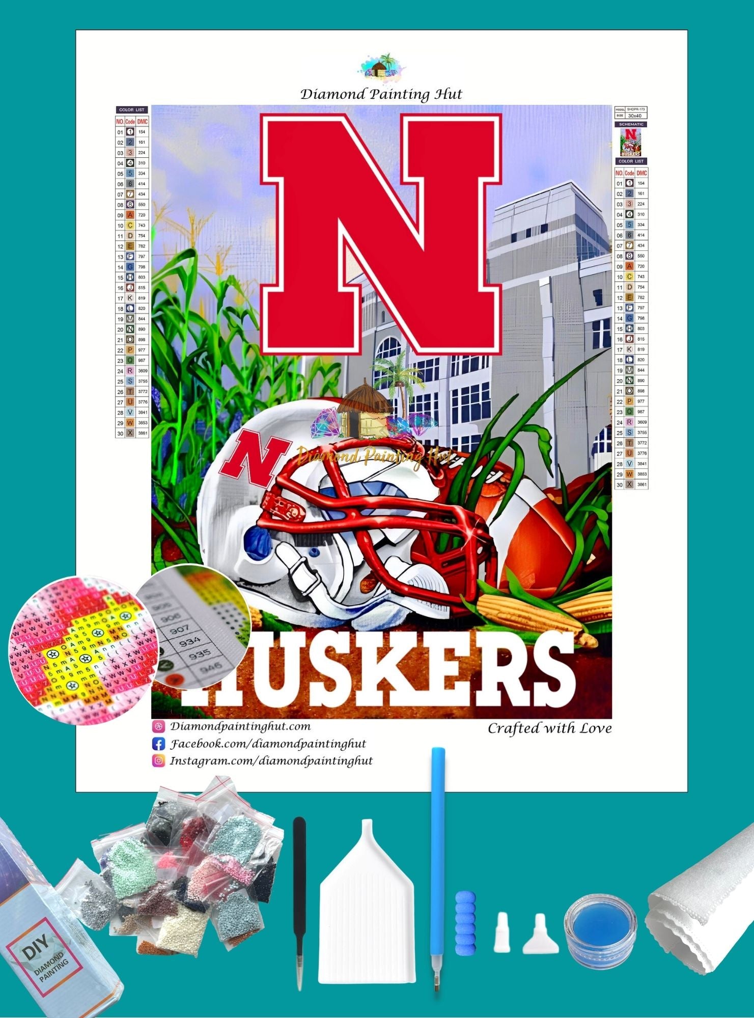 Nebraska NCAA Home Diamond Painting - Diamond Painting Hut