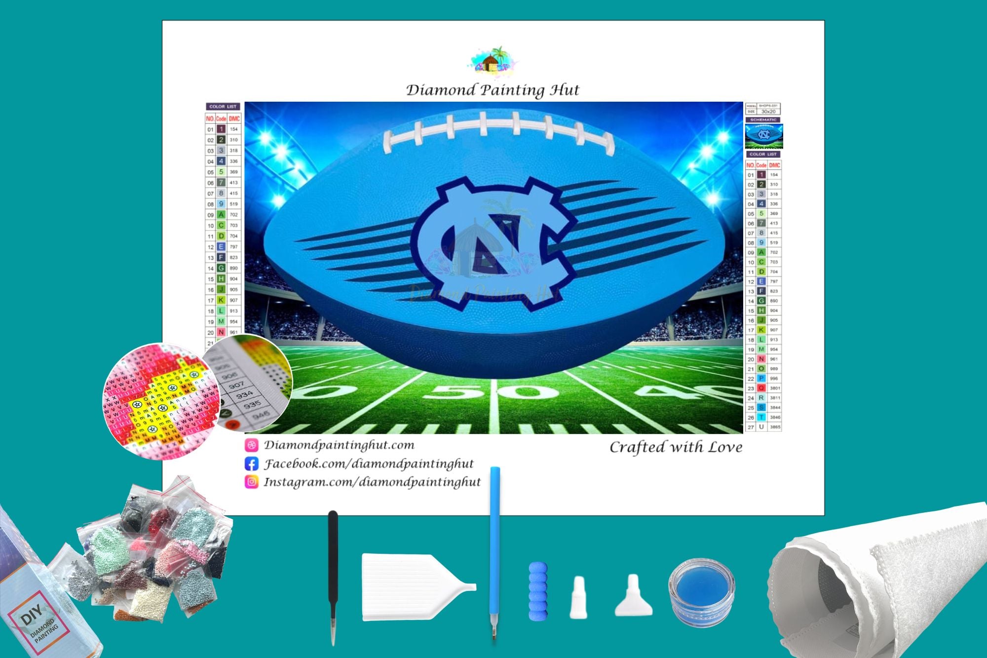 North Carolina Tar Heels Diamond Painting - Diamond Painting Hut