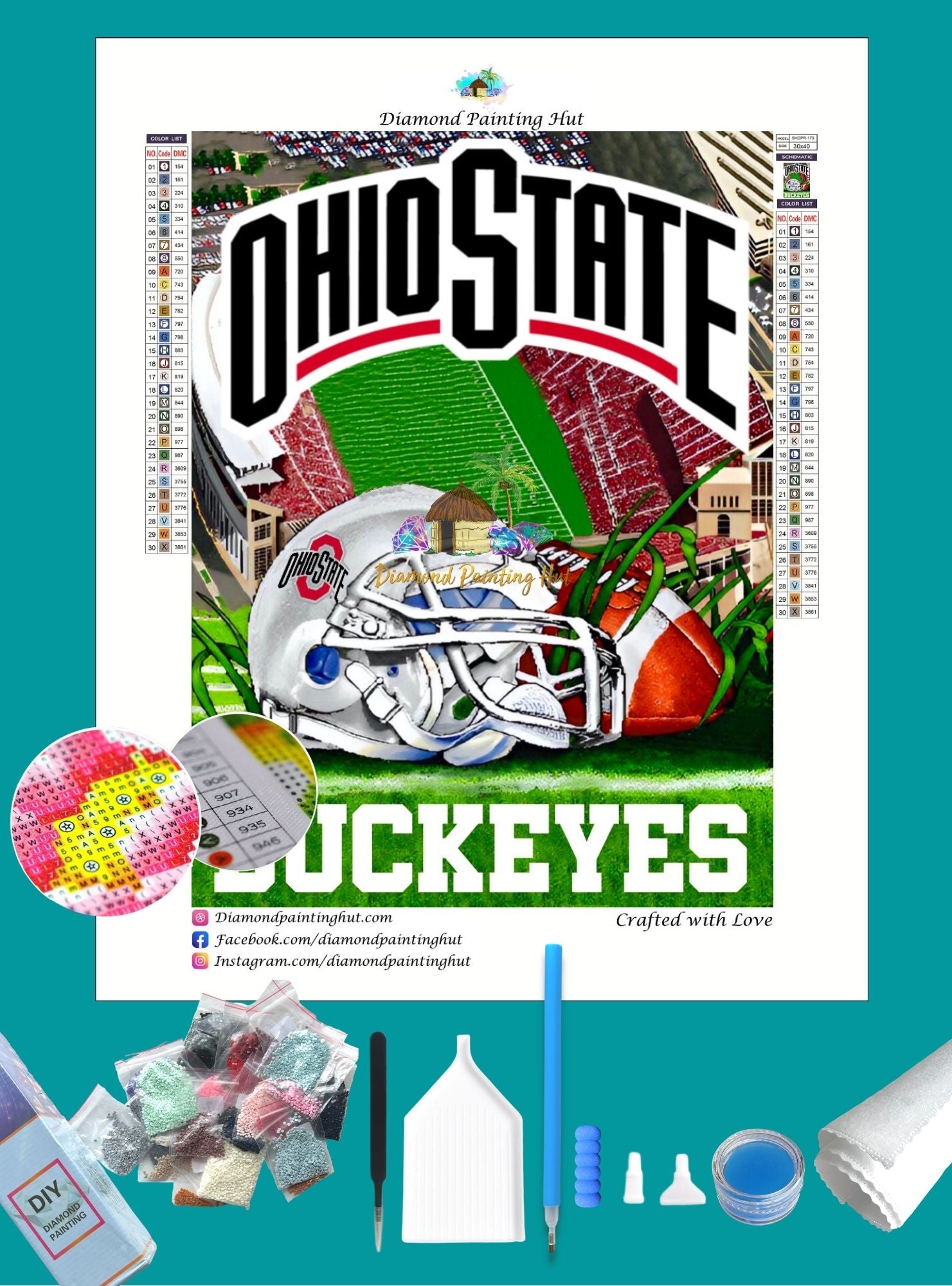 Ohio State NCAA Home Diamond Painting - Diamond Painting Hut
