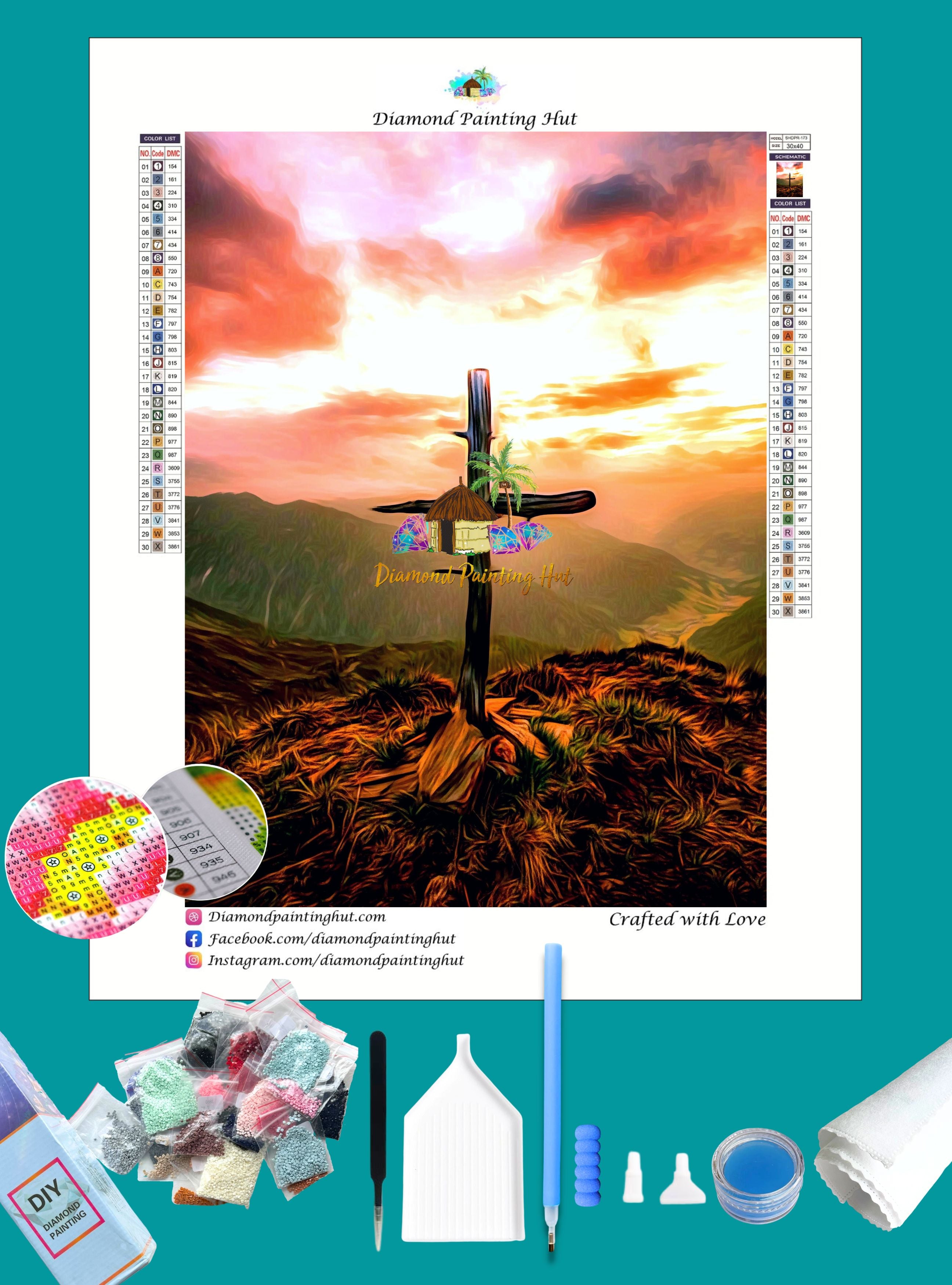 Old Rugged Cross Diamond Painting - 22x30cm / Full Round Drill ...