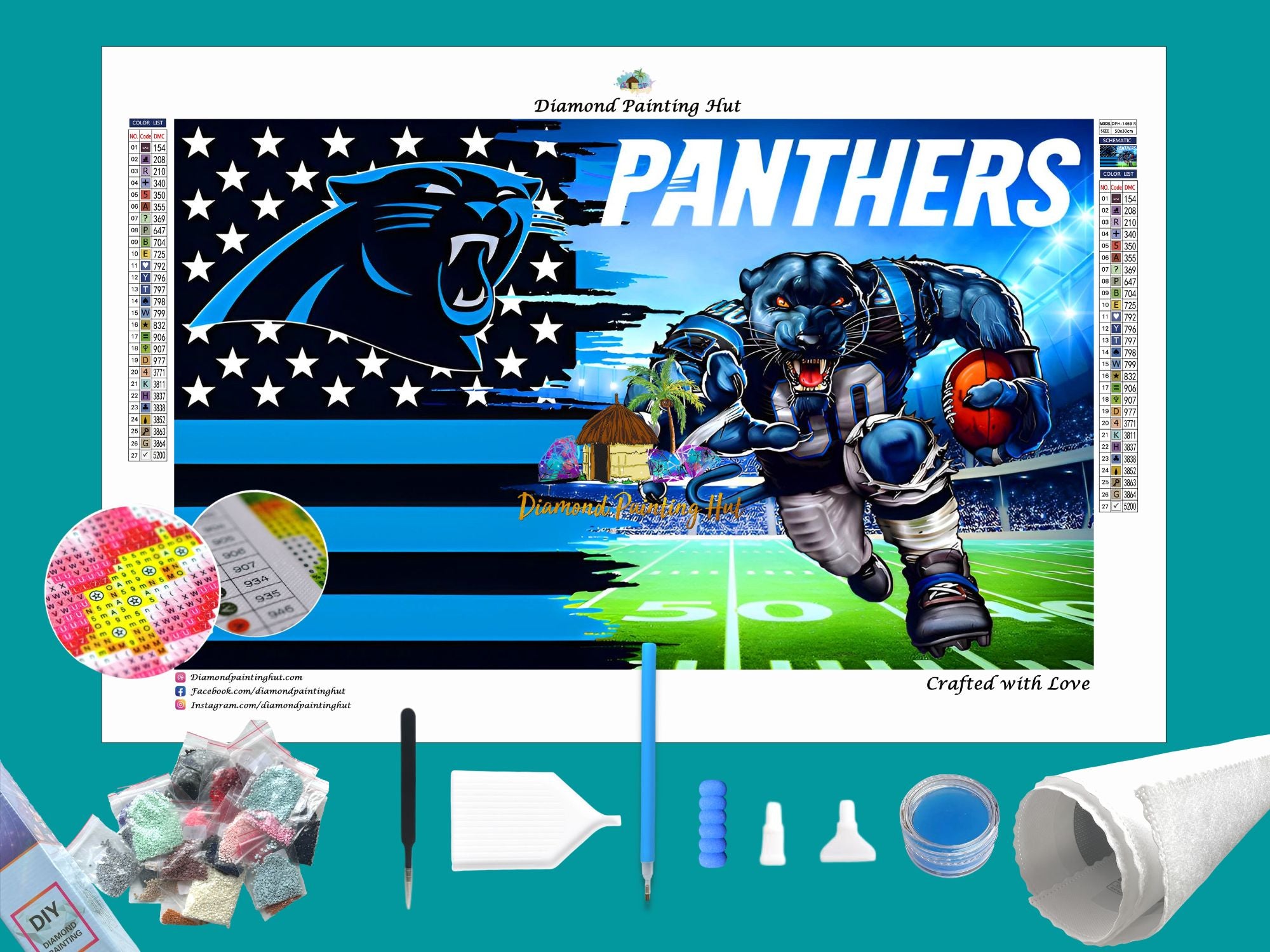 Panthers NFL Flag Diamond Painting - Diamond Painting Hut
