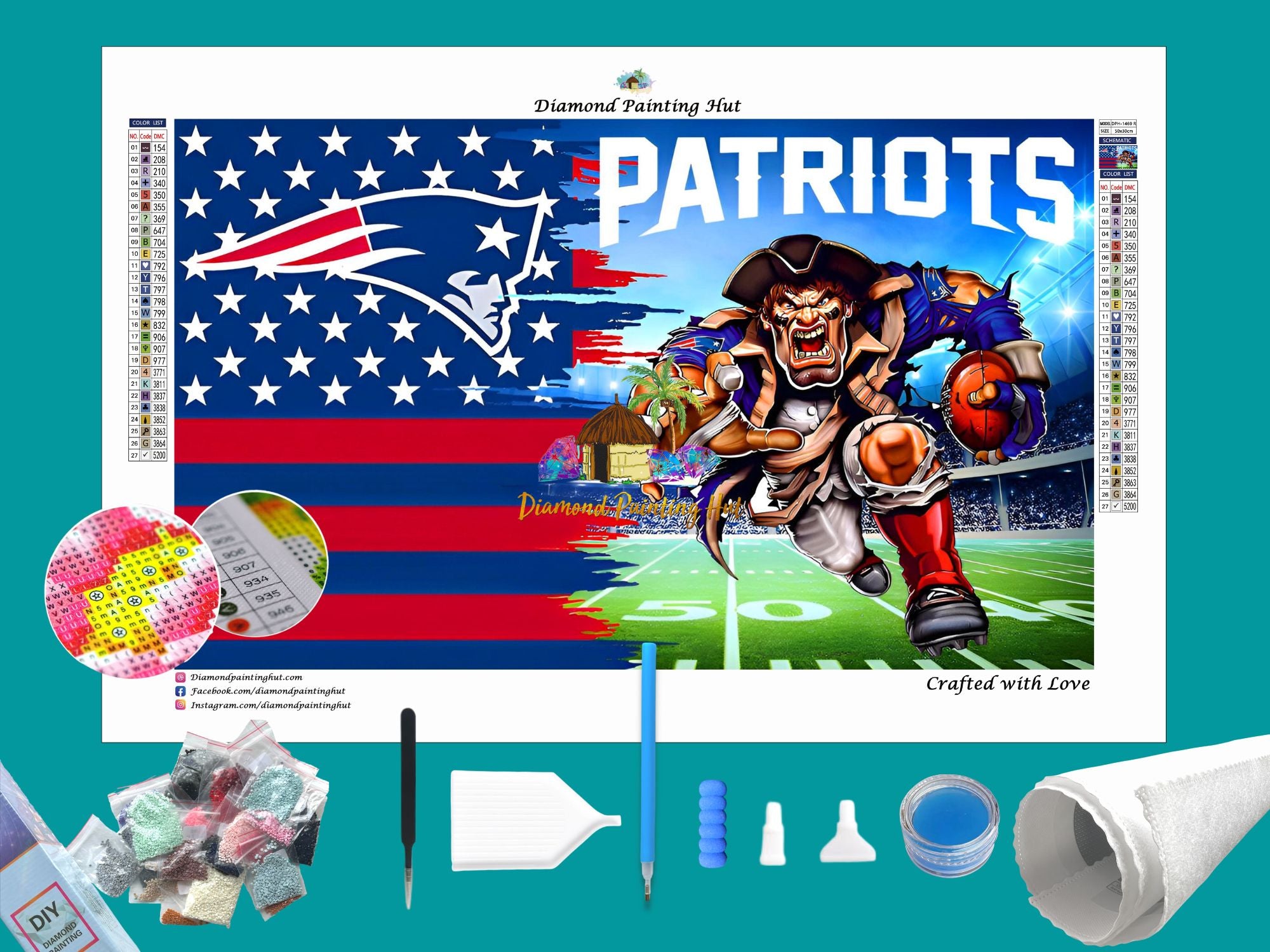 Patriots NFL Flag Diamond Painting - Diamond Painting Hut