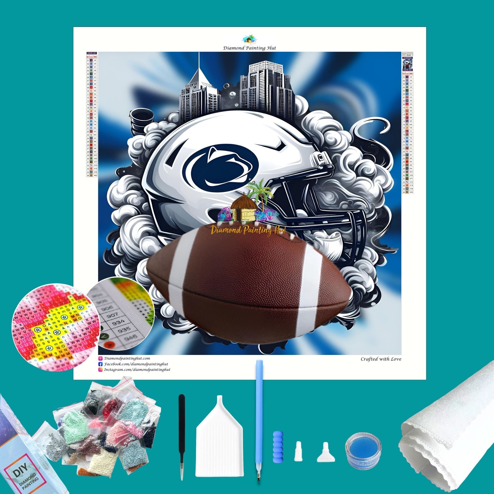 Penn State Football Helmet Diamond Painting - Diamond Painting Hut