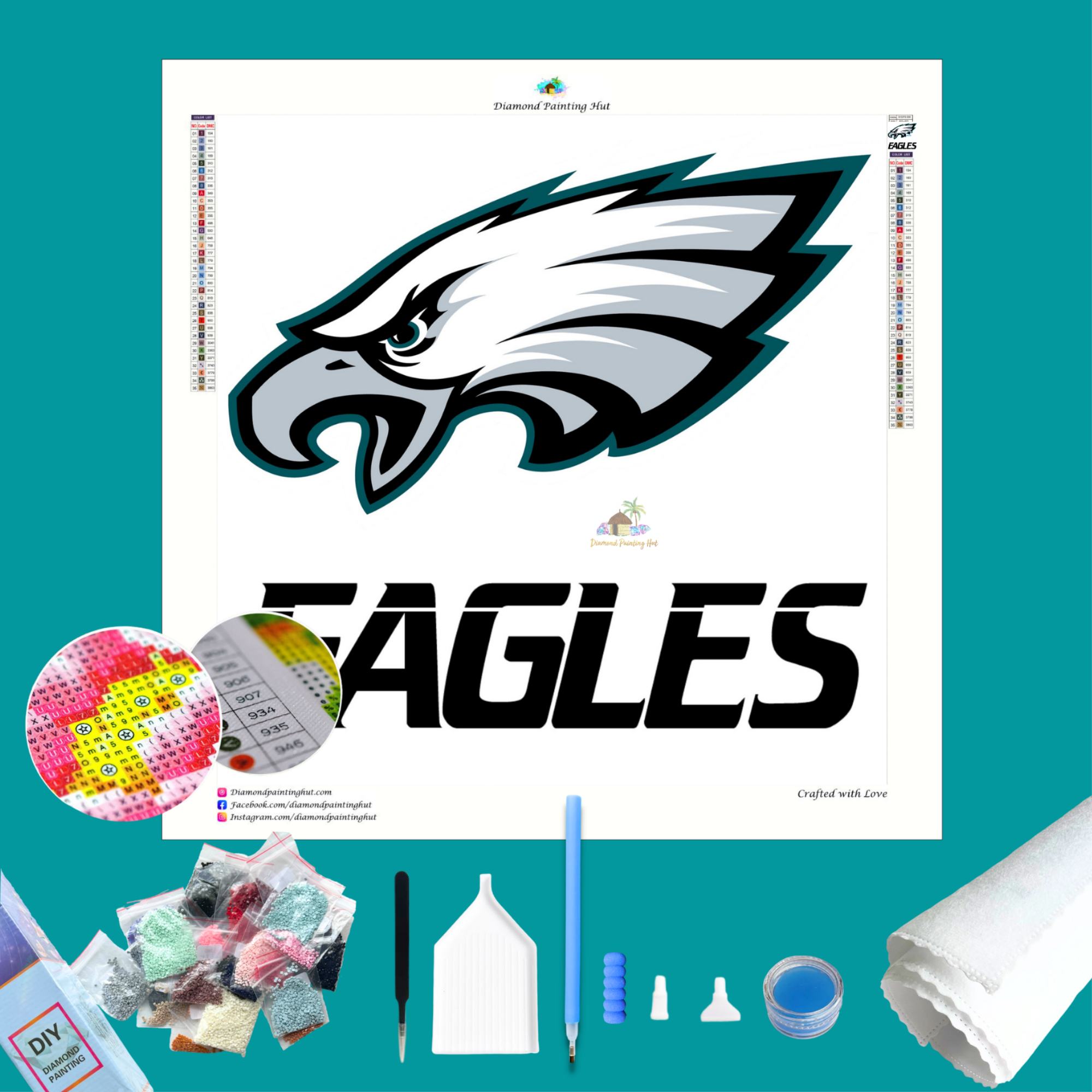 Philadelphia Logo Diamond Painting - 30x30cm / Full Round Drill ...