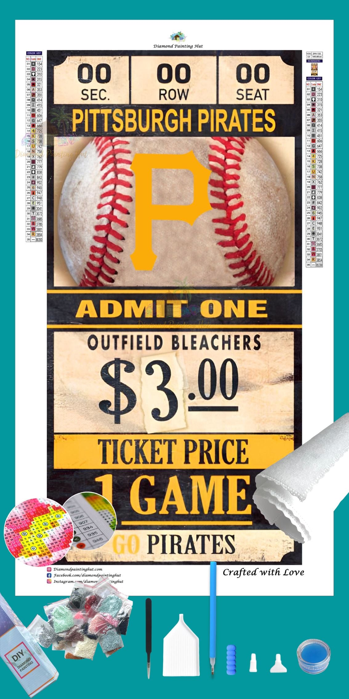 Pittsburgh Pirates MLB Ticket Diamond Painting - Diamond Painting Hut