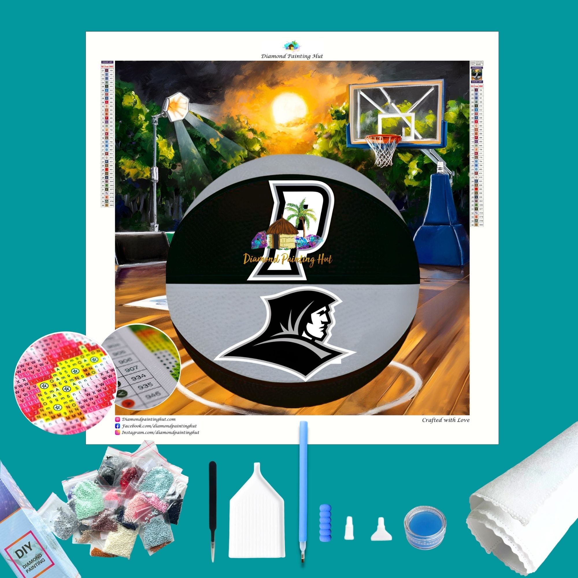 Providence Basketball Diamond Painting - 30x30cm / Outside Court / Full ...