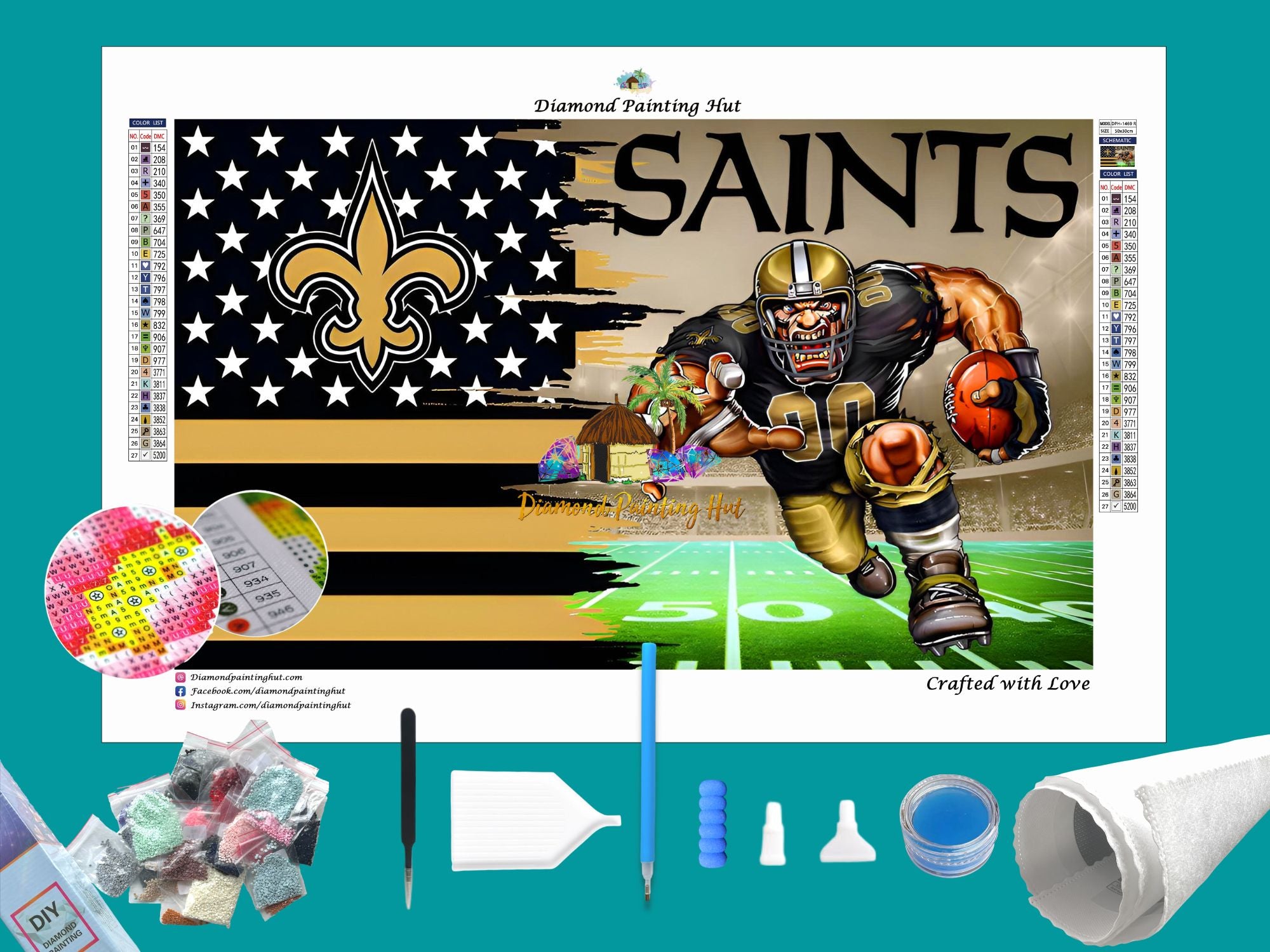Saints NFL Flag Diamond Painting - Diamond Painting Hut
