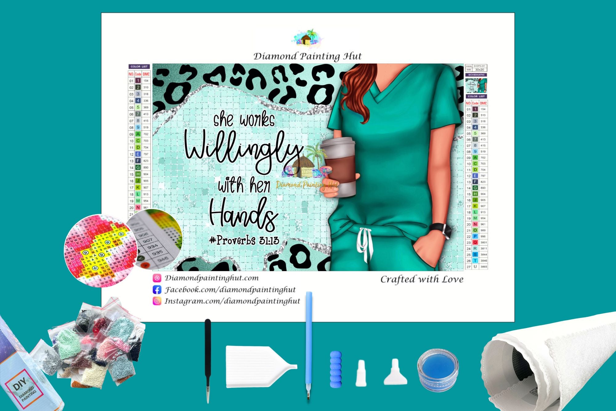 She Works Willingly Diamond Painting - Diamond Painting Hut