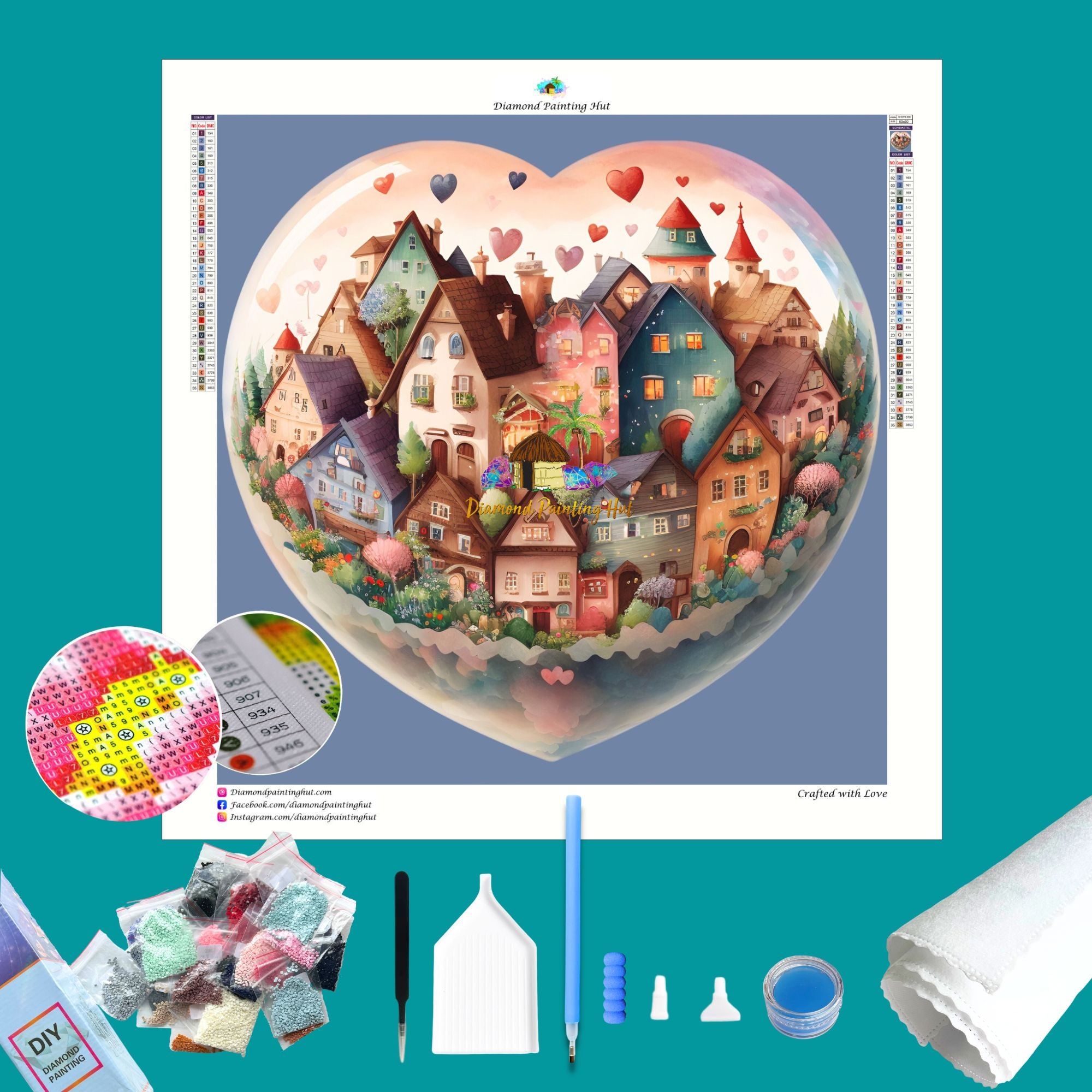 Snow Globe Houses Diamond Painting - Diamond Painting Hut