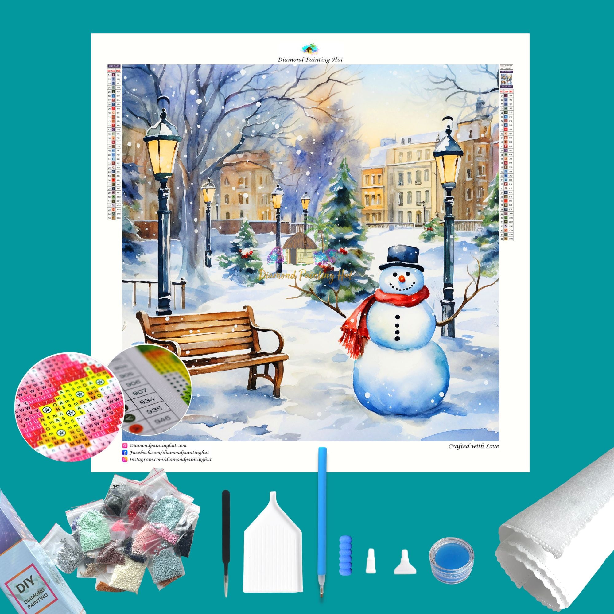 Snowman Town Diamond Painting - Diamond Painting Hut