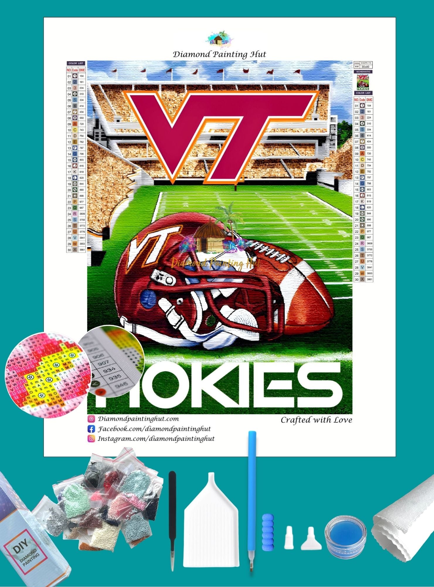 Virginia Tech NCAA Home Diamond Painting - Diamond Painting Hut