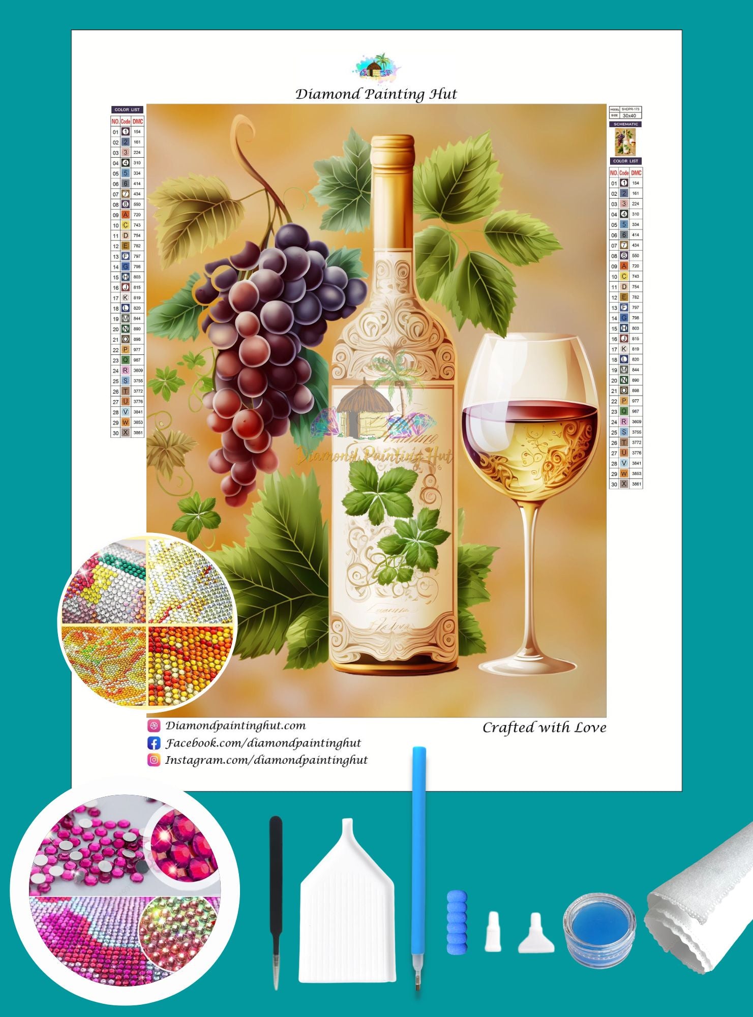 Wine Crystal Diamond Painting - Diamond Painting Hut