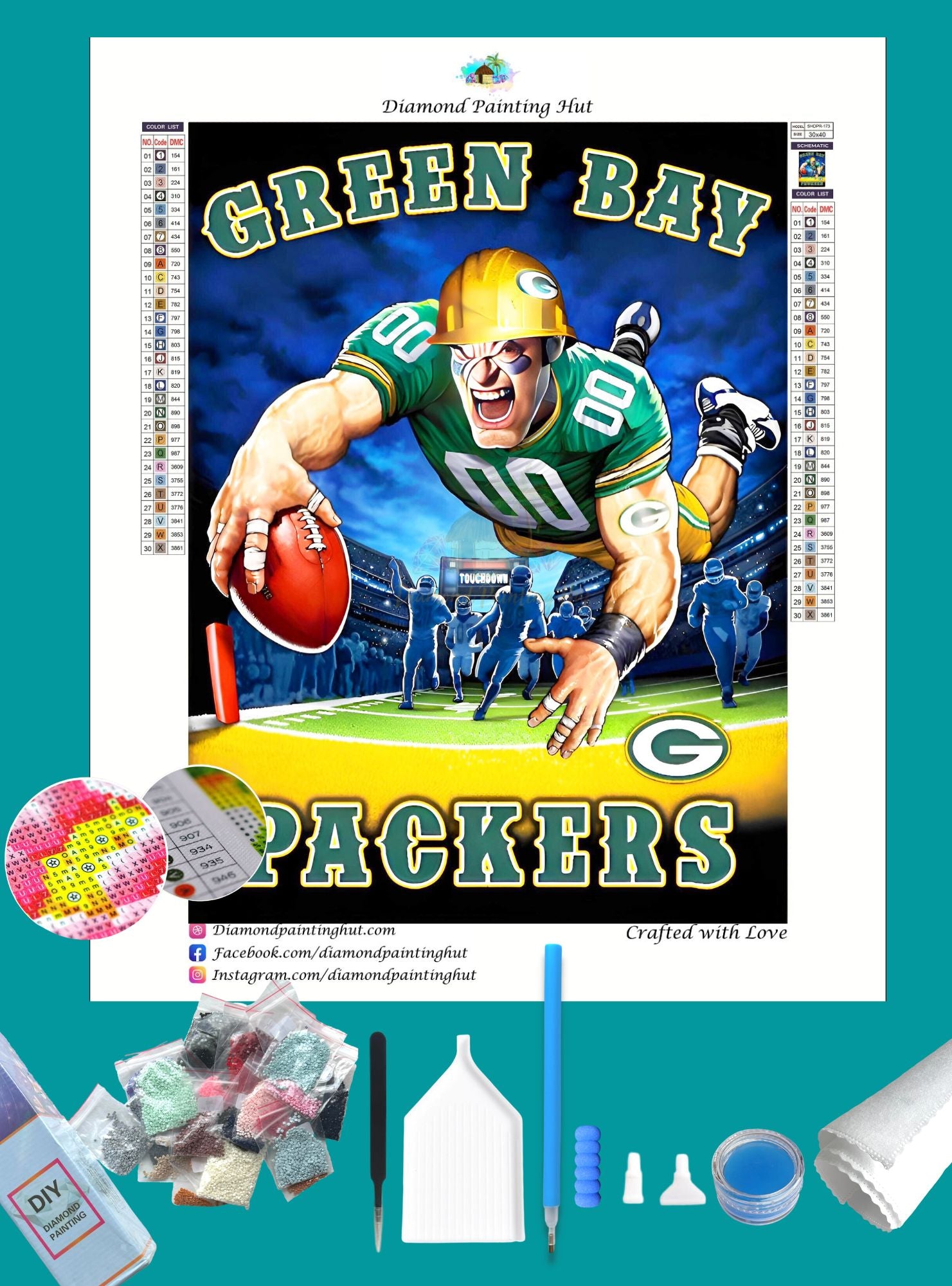 Green Bay Packers NFL Diamond Painting - Diamond Painting Hut