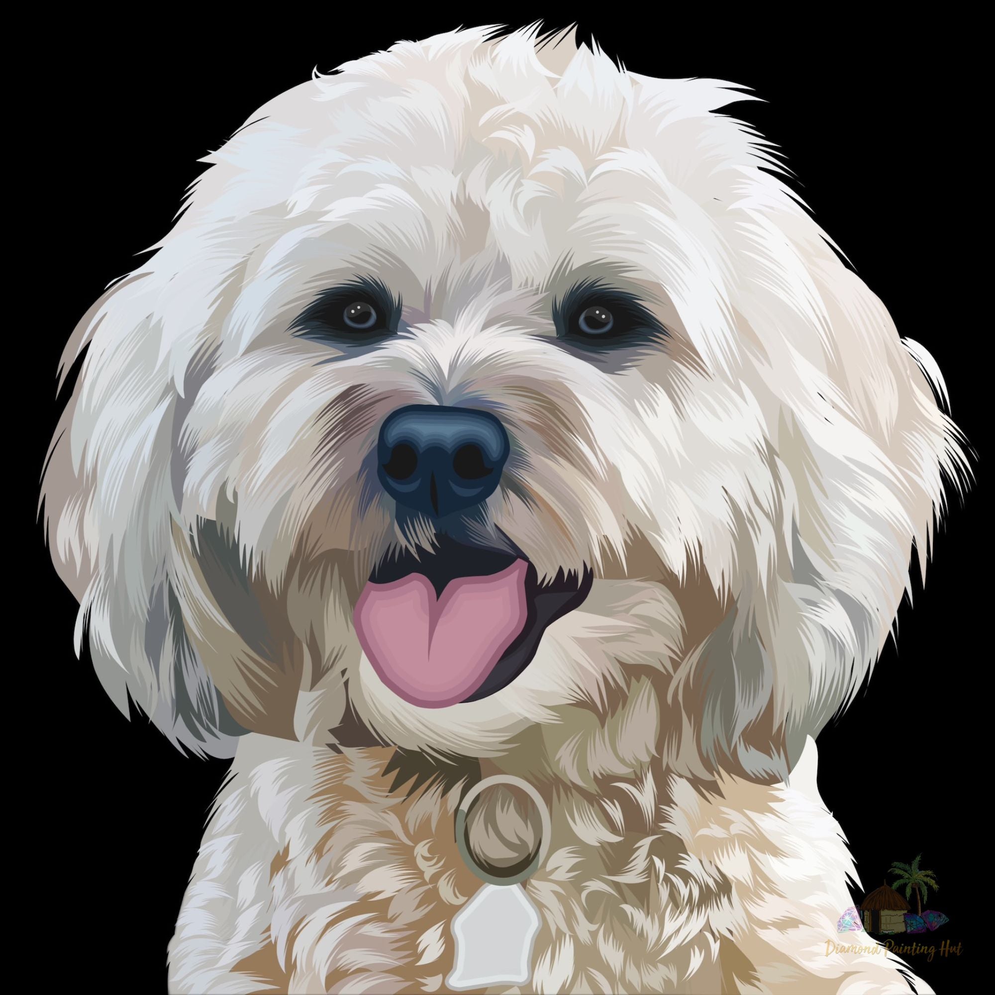 Maltese Dog Diamond Painting - 20x20cm / Full Round Drill - Diamond ...